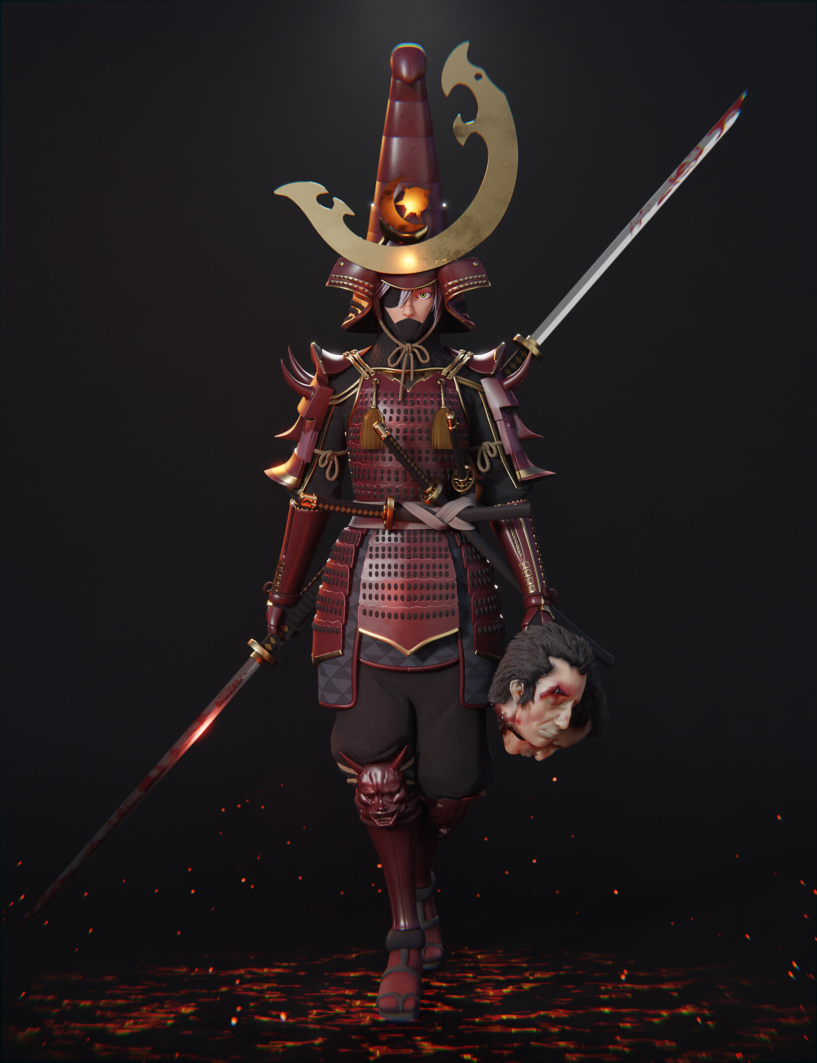 ArtStation - Samurai Girl 01 I 3D modeling