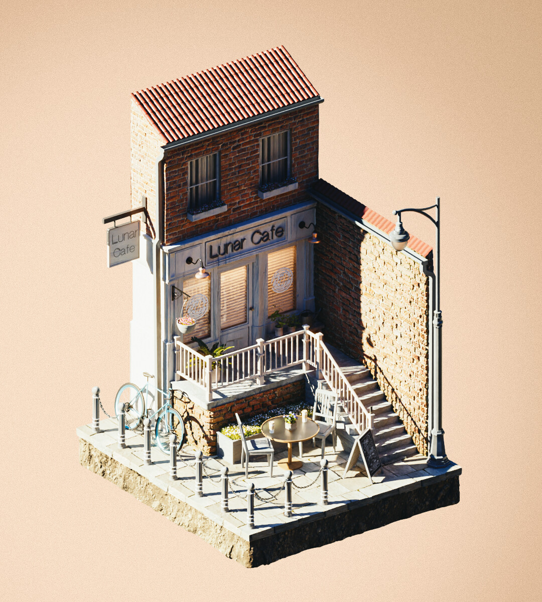 ArtStation - Isometric Cafe Blender 3.0 Cycles 300 Samples