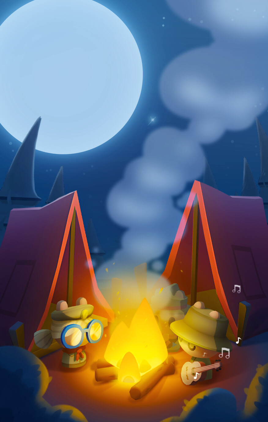 ArtStation - Summer Camp, Launch art and animation