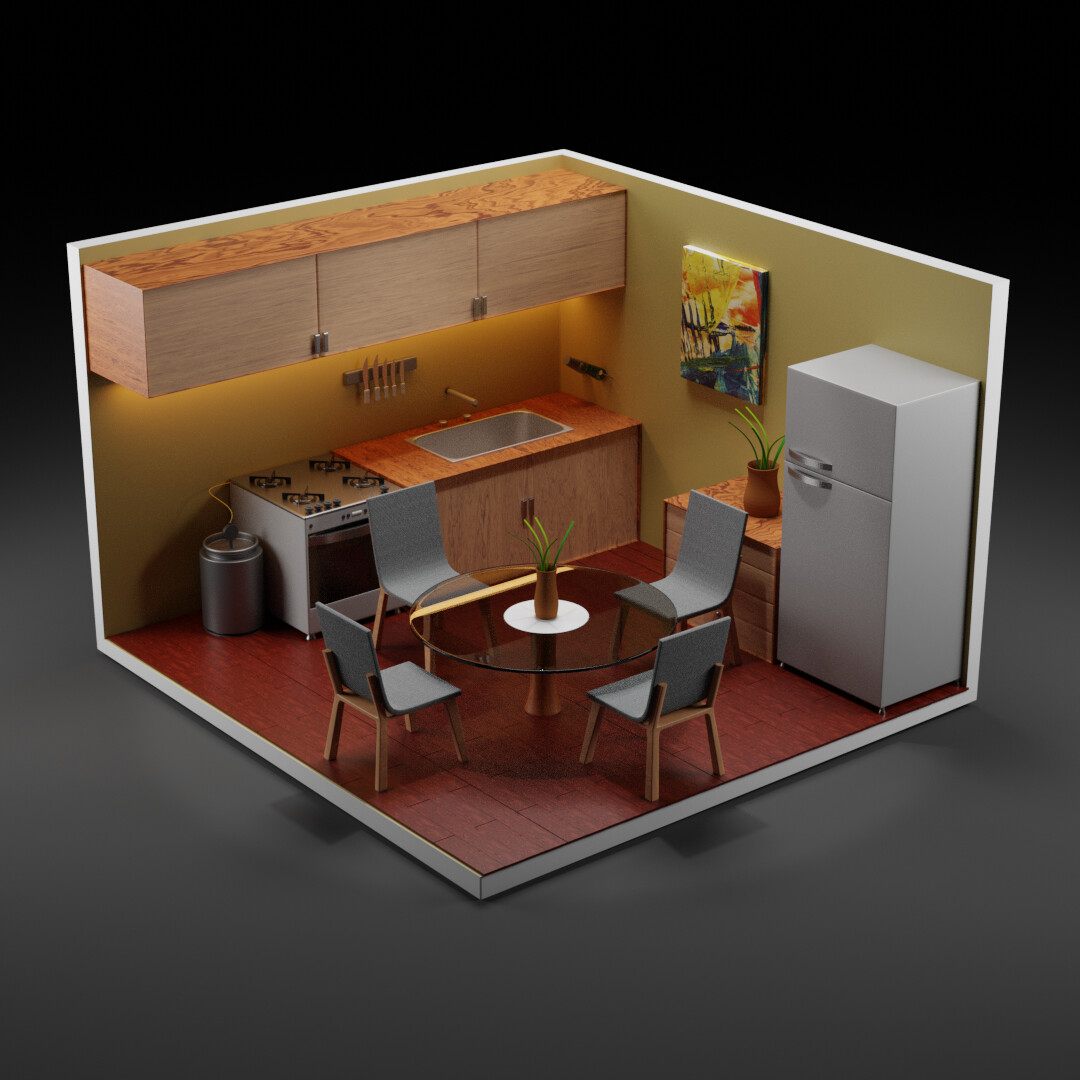 ArtStation - isometric kitchen
