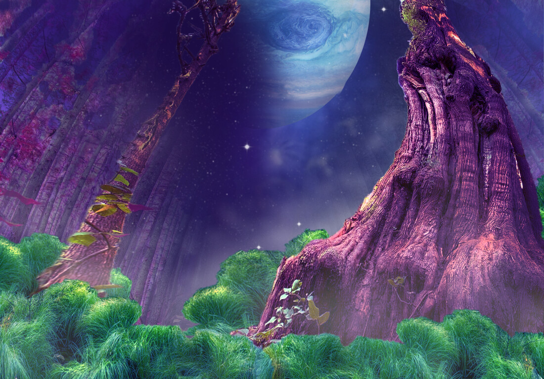 ArtStation - matt painting - (film avatar) forest ambience