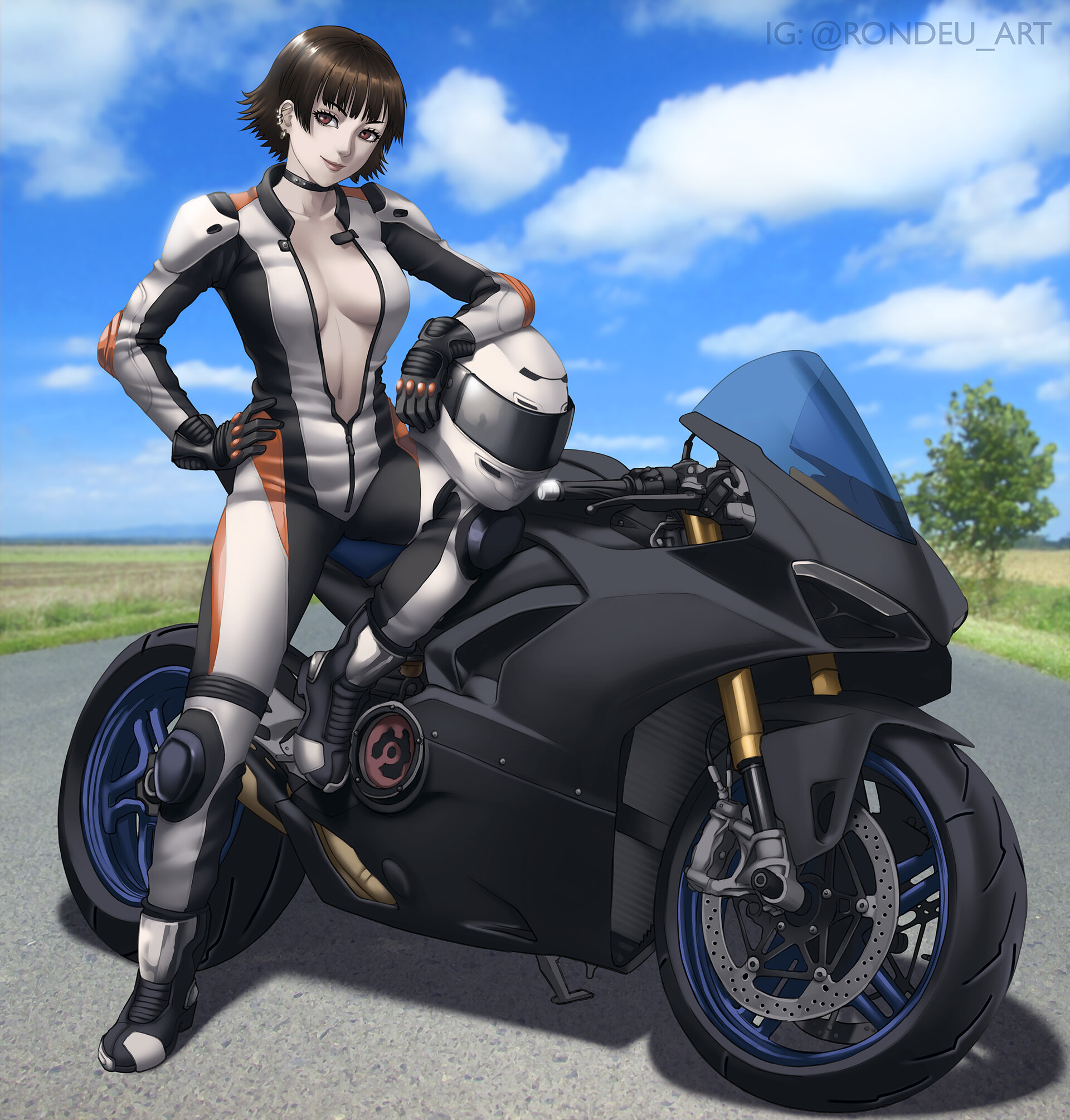 ArtStation - Makoto Niijima Bike Suit fanart