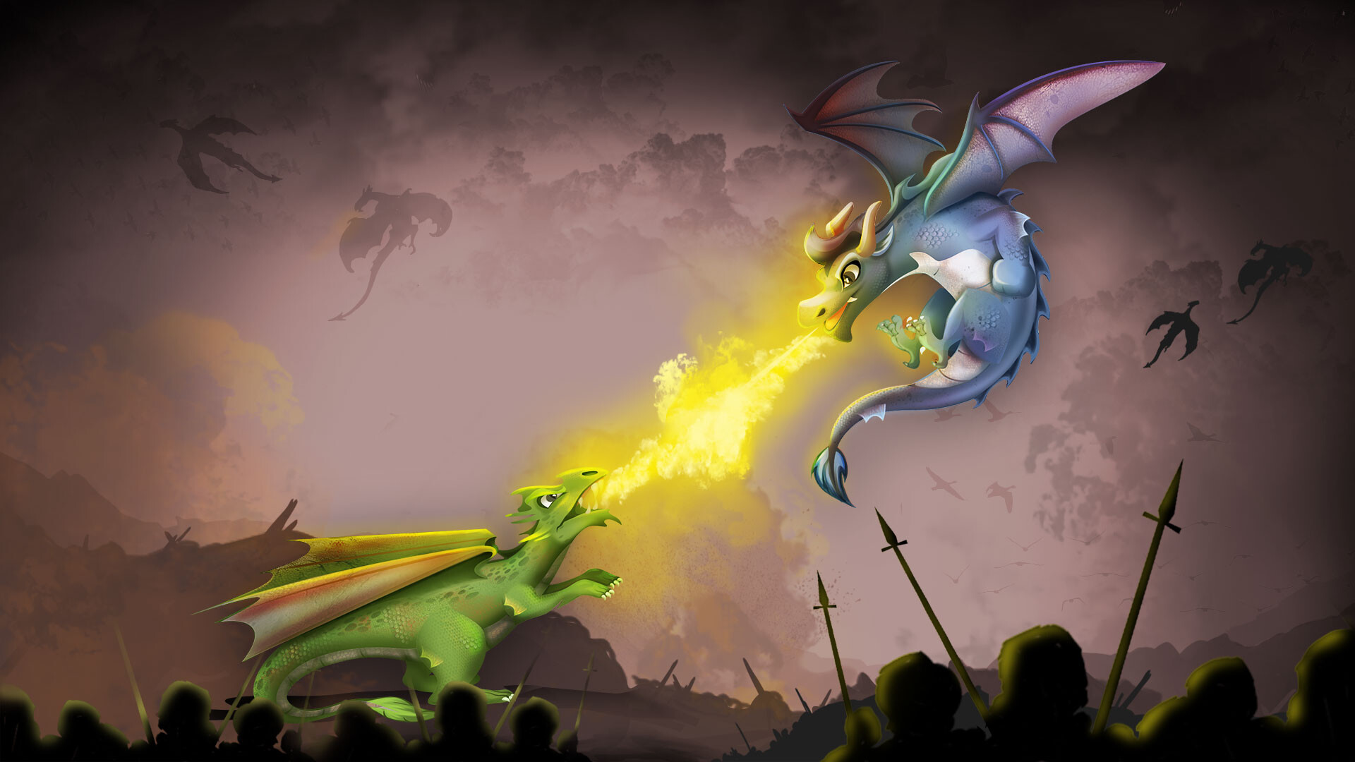 ArtStation - Dragon War illustration