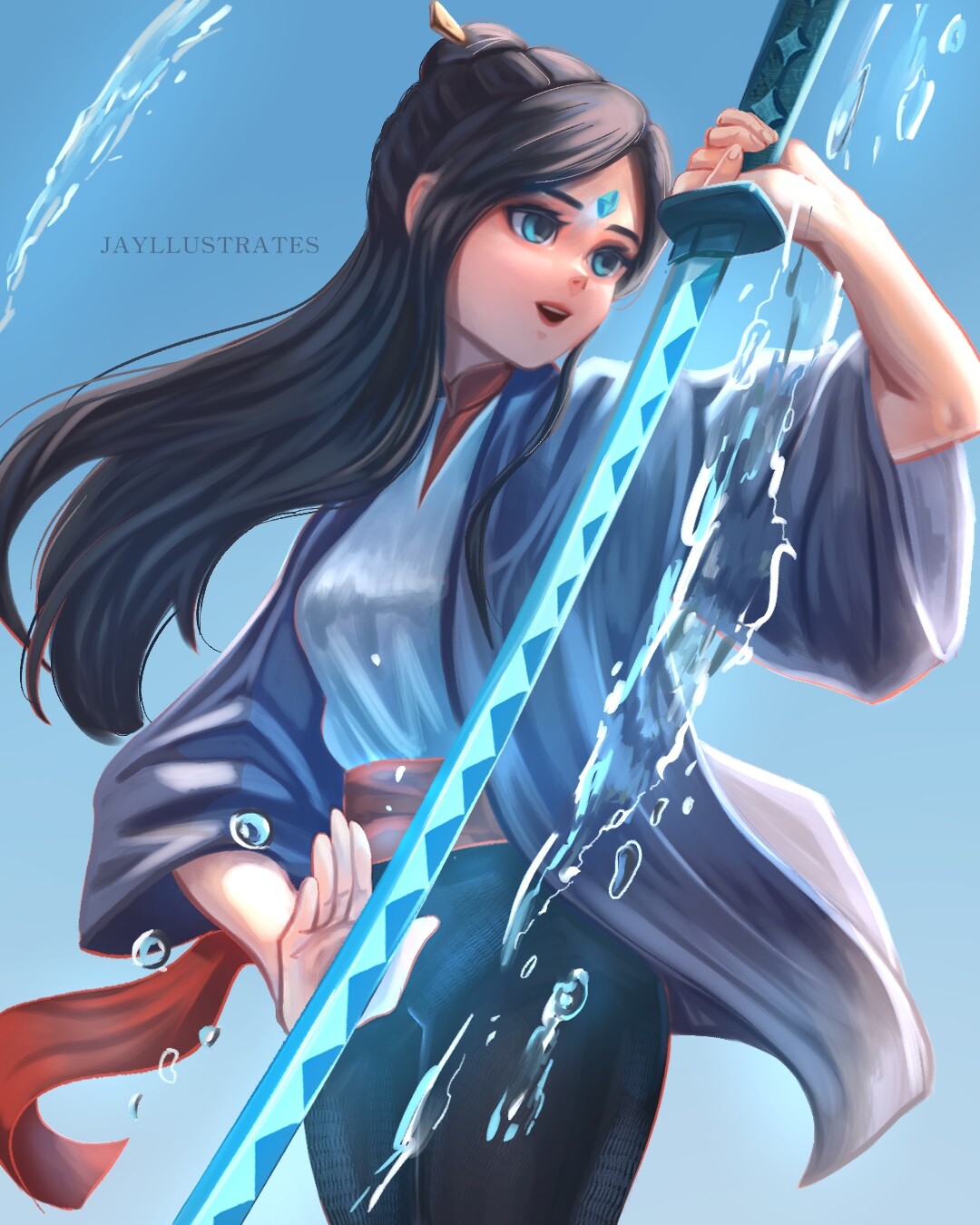 Jayllustrates - Kyo water katana