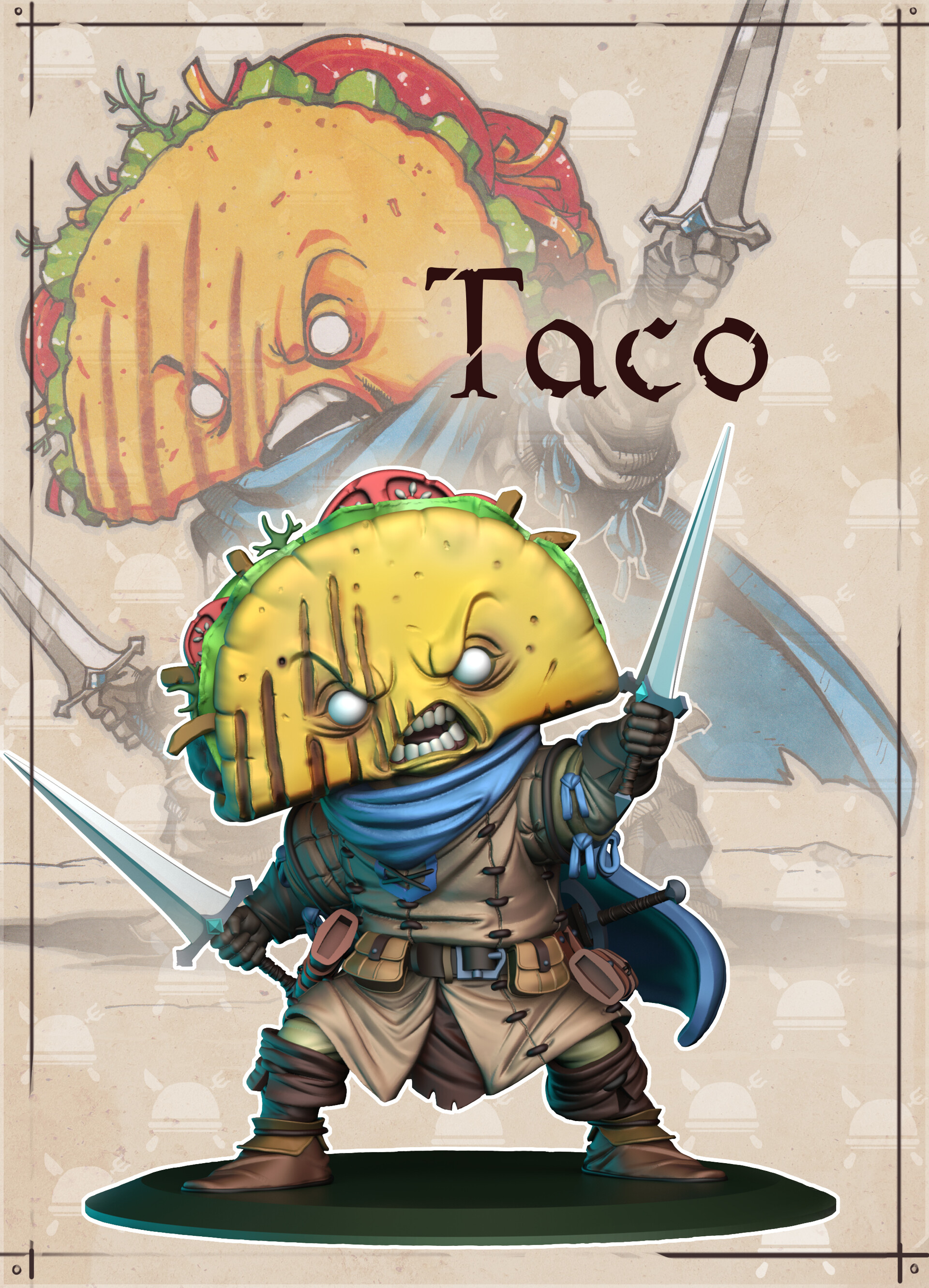 ArtStation - Taco miniature for upcoming kickstarter project