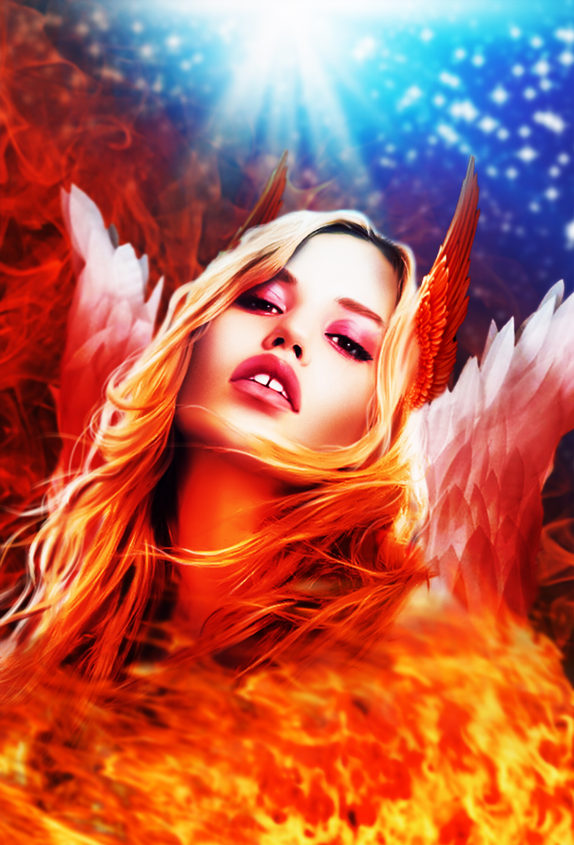Artstation Phoenix Girl On Fire