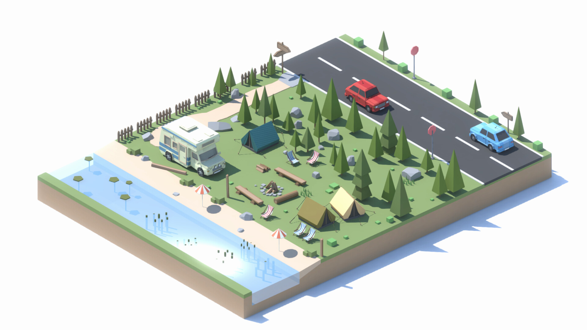 A 3D - Low Poly Camping