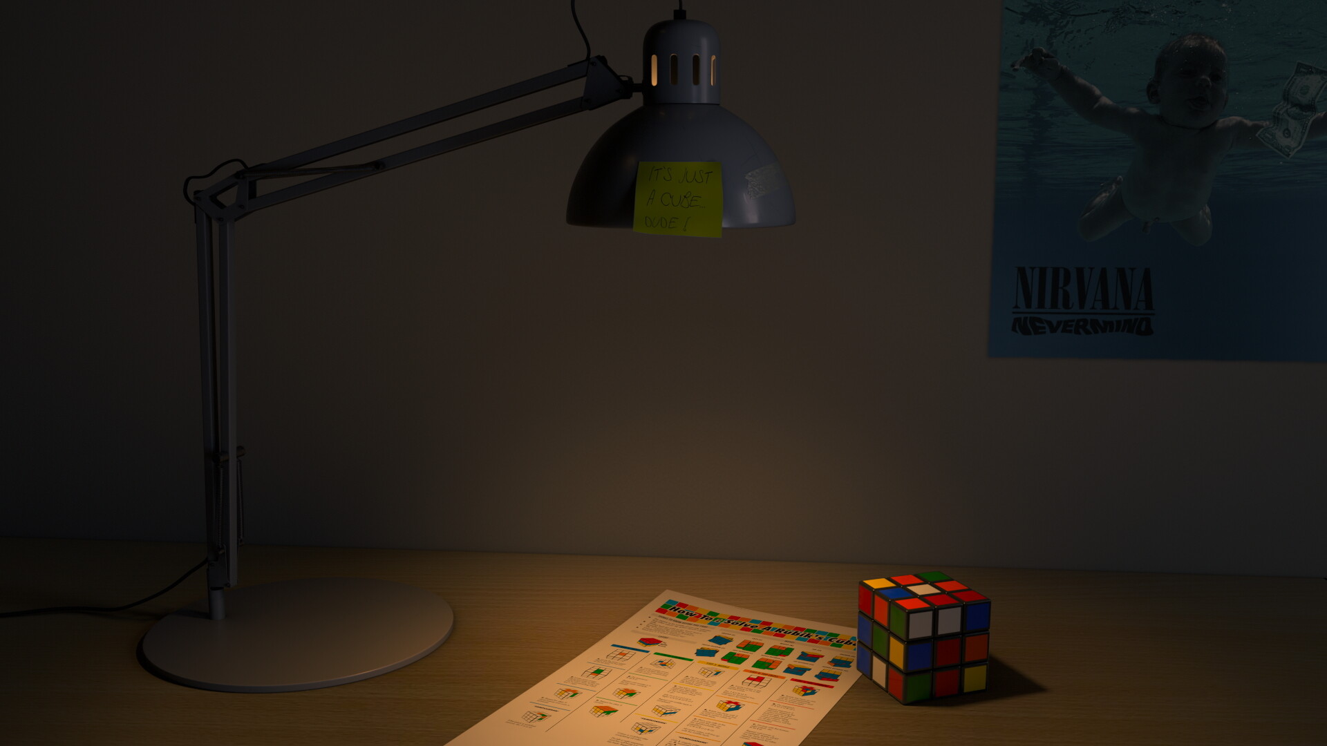 ArtStation - Night Scene Desk