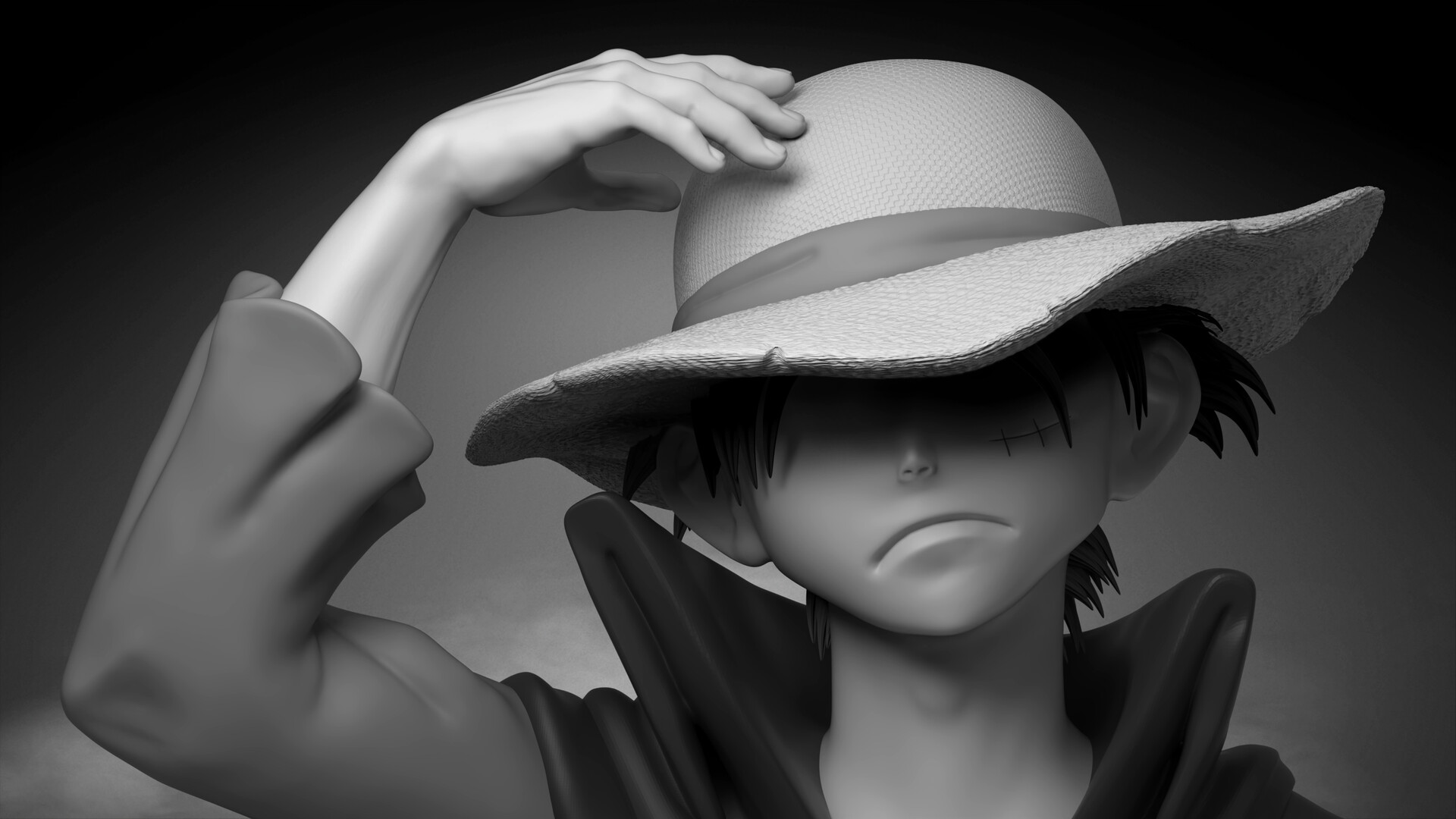 Luffy Black And White
