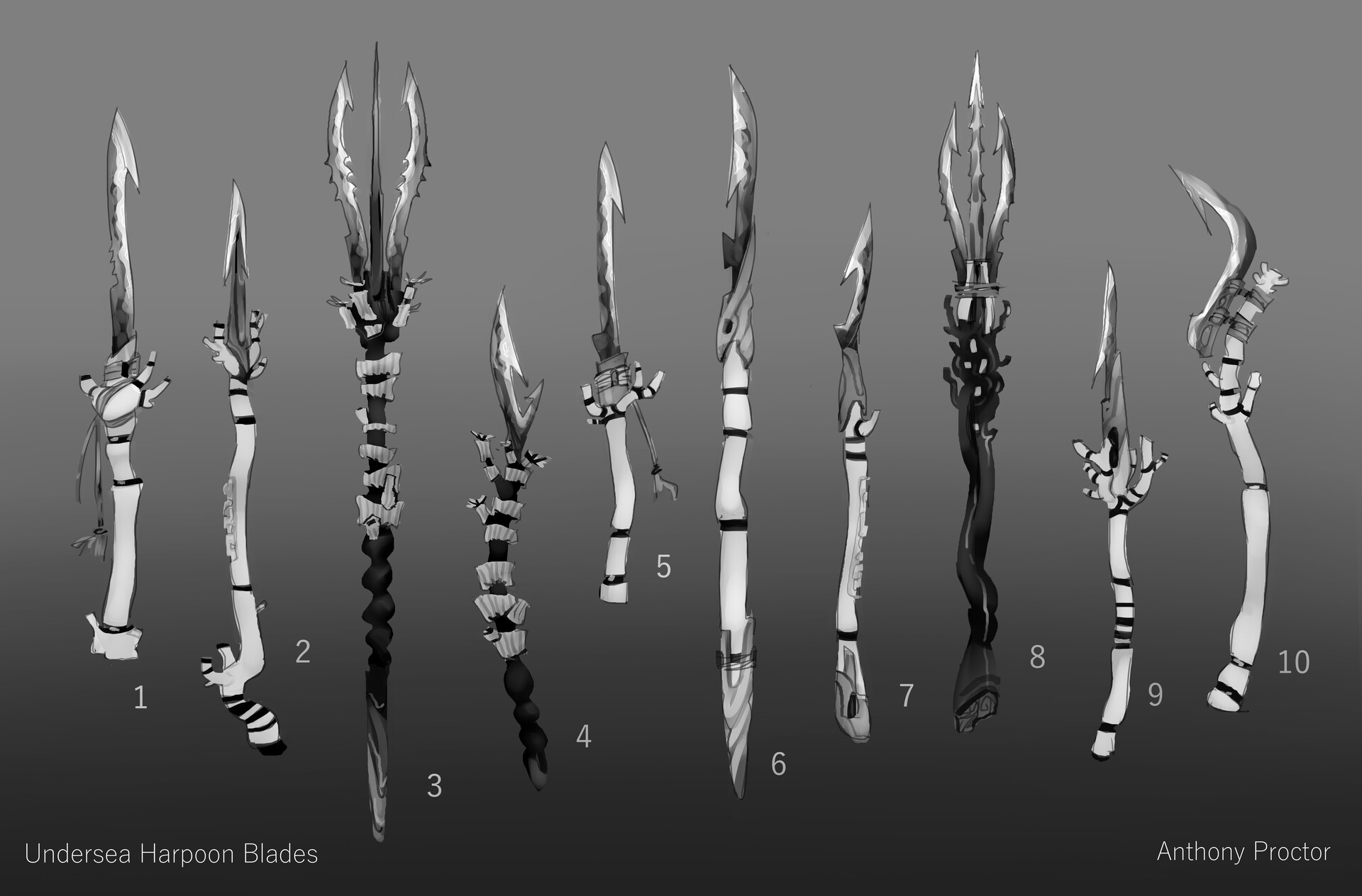 ArtStation - Prop Design: Harpoon Blades