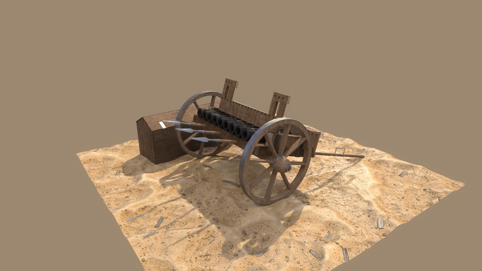 ArtStation - Multi-barrel medieval cannon in the old fortress