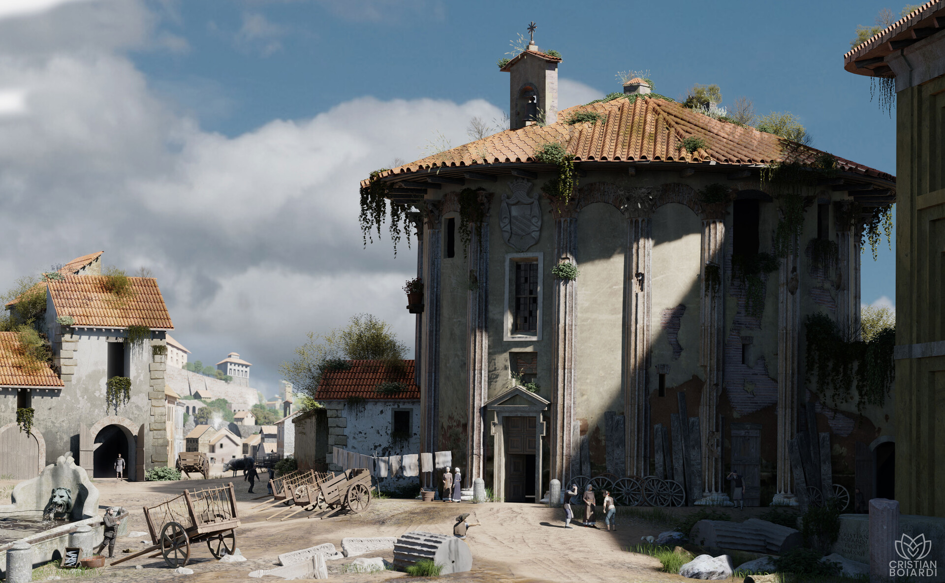 ArtStation - The Temple of Cybele at the time of Piranesi