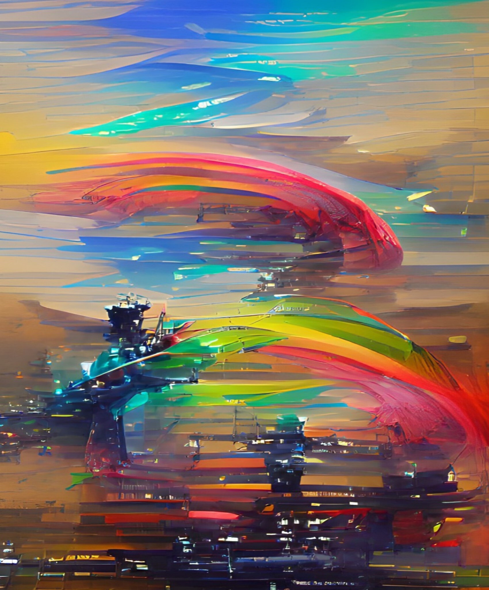 AI Virtual World - Acrylic painting