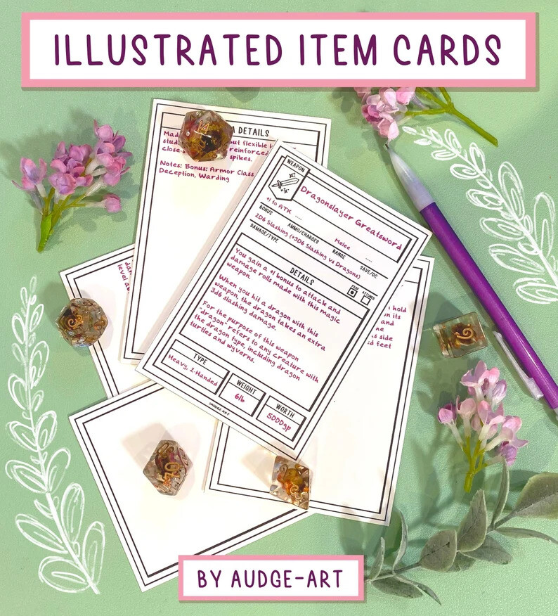 ArtStation - Illustrated Item Cards for Dungeons and Dragons