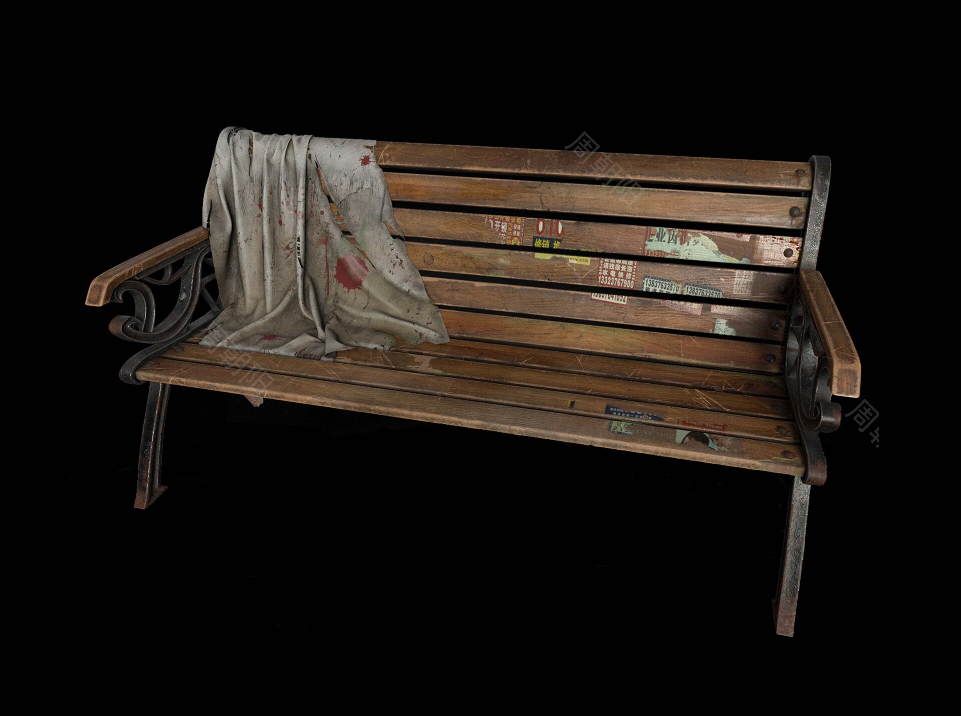 ArtStation - park bench(dilapidated)