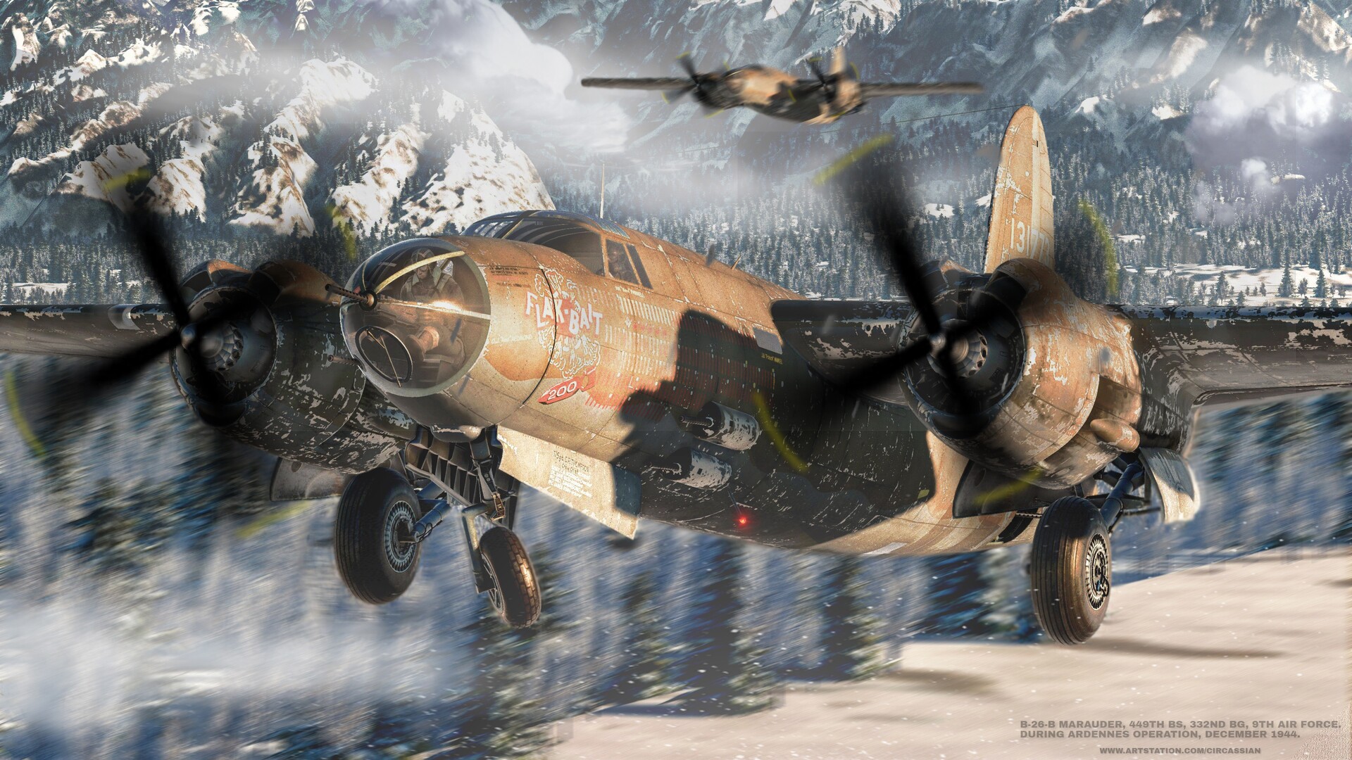 ArtStation - B-26-b "Marauder", 449th BS, 332nd BG, 9th Air Force ...