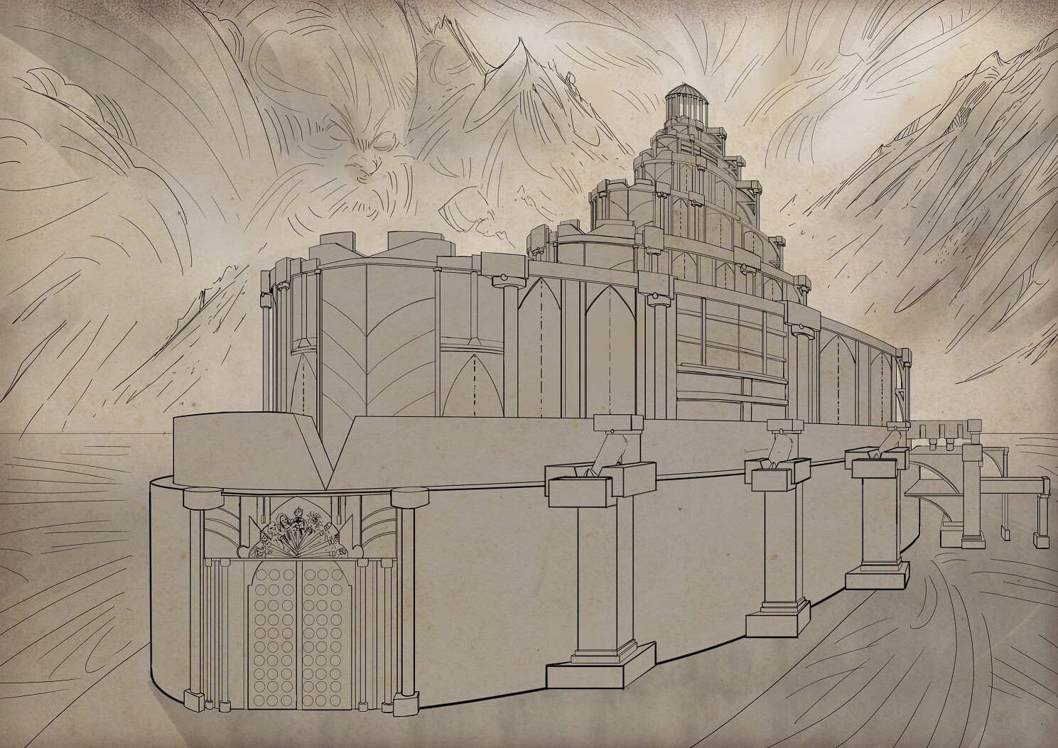 ArtStation - Urithiru (Perspective drawing)