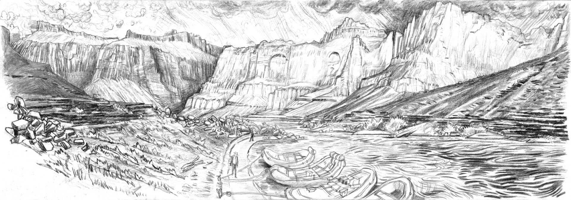 ArtStation - WHITEWATER ART - RAFTING the COLORADO RIVER