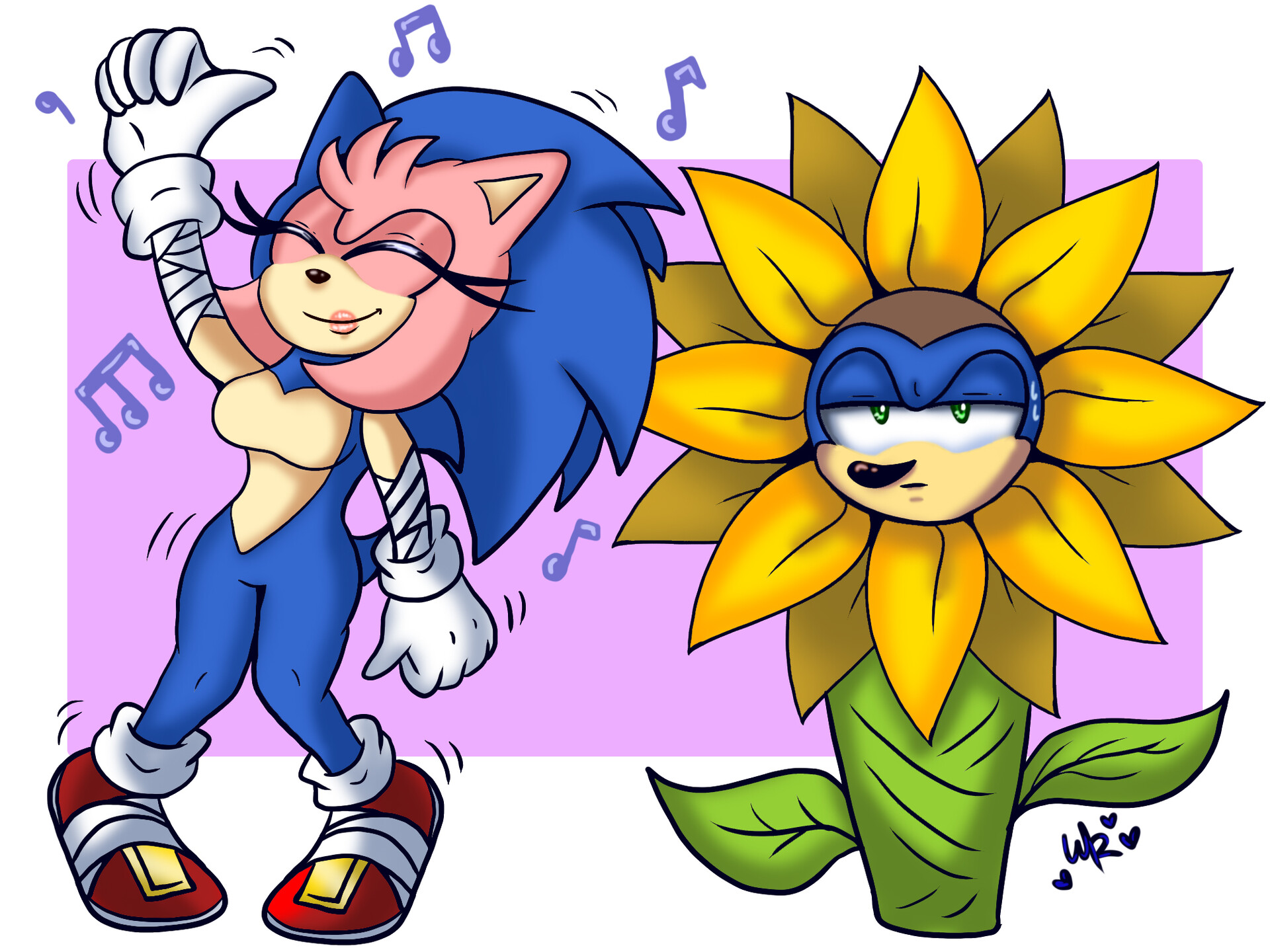 ArtStation - SONIC SUNFLOWER AND AMY DANCE