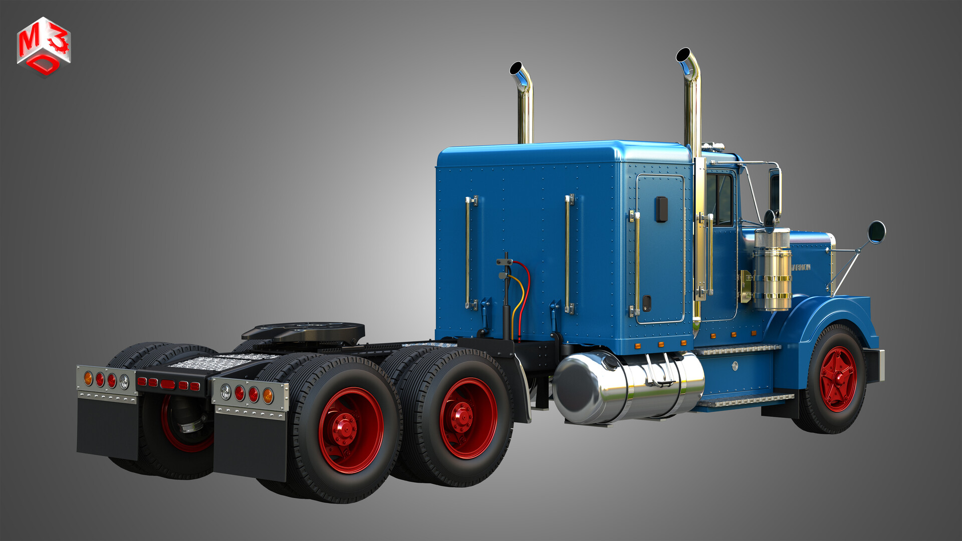 Markos 3d - 57P Semi Truck - Small Sleeper Truck - Vintage Version