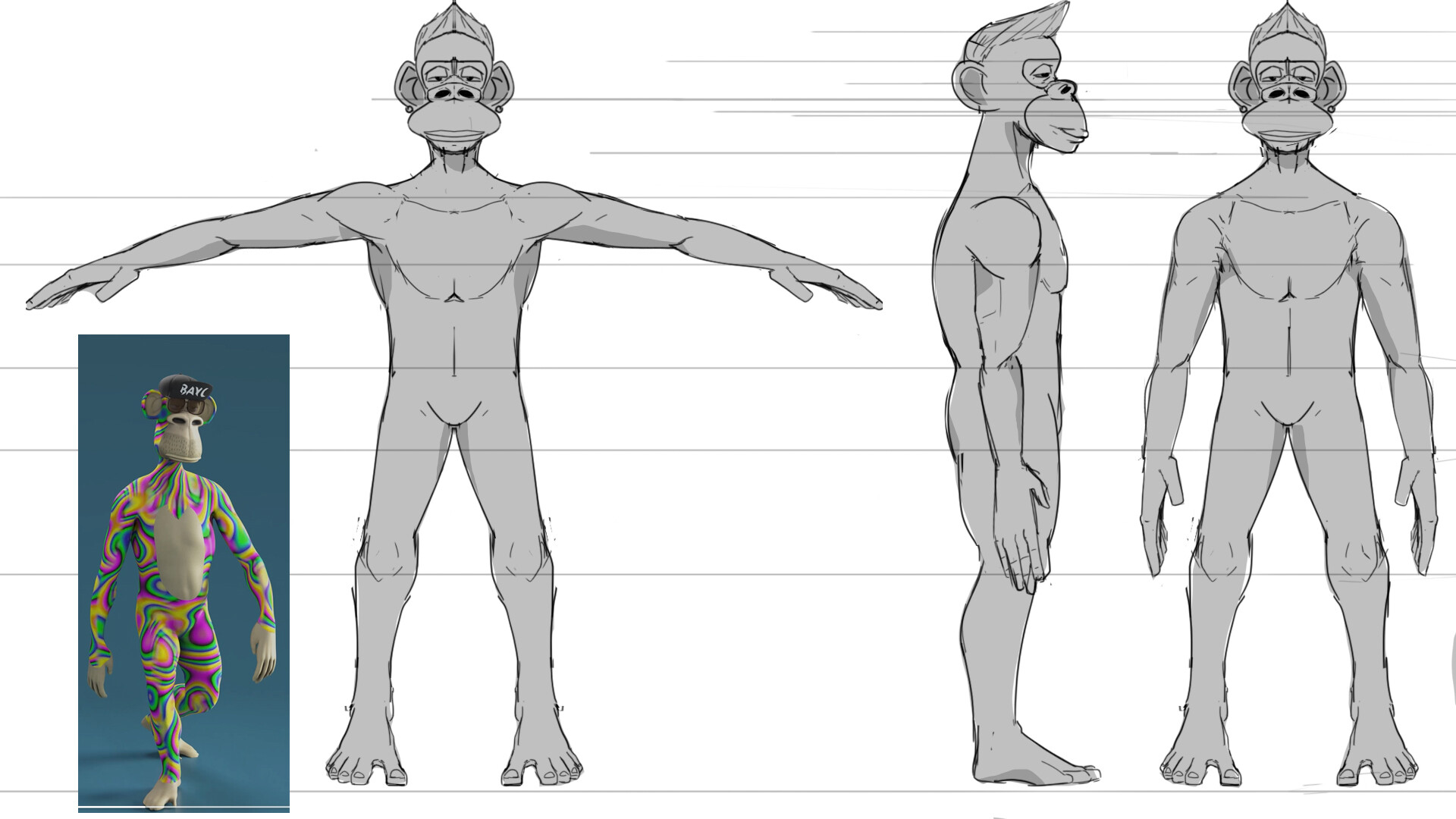 ArtStation - NFT monkey Modelsheet