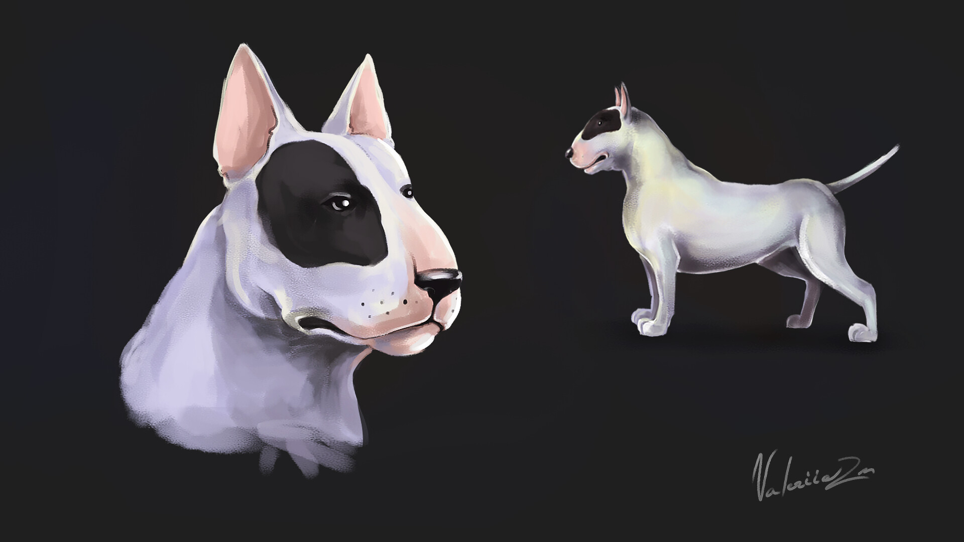 ArtStation - Bull terrier 2D
