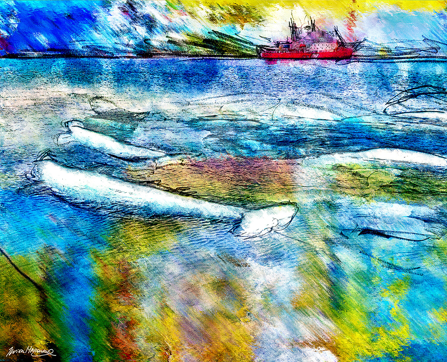 ArtStation - Bélugas, Gascoyne Inlet au Nunavut