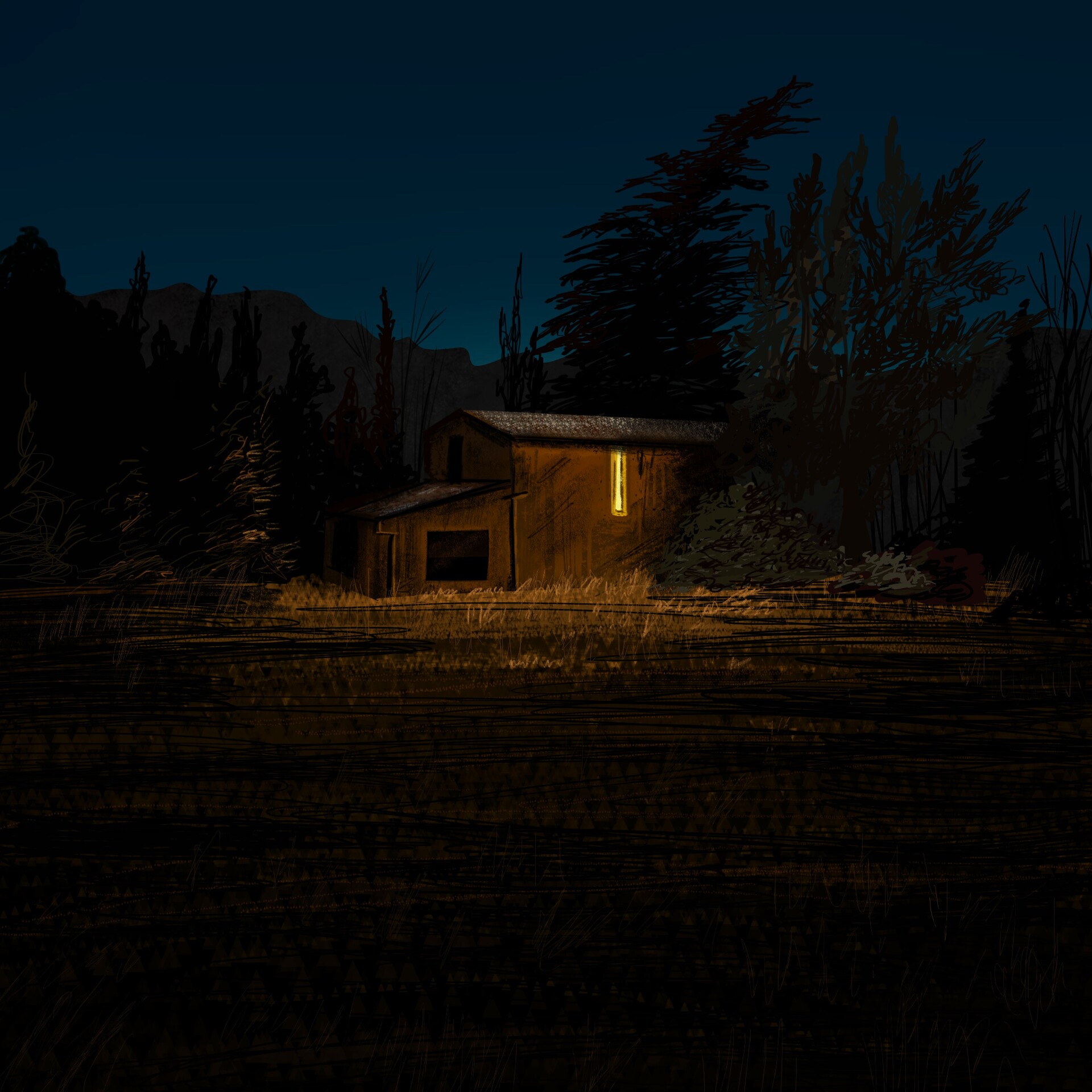 ArtStation - Rural night