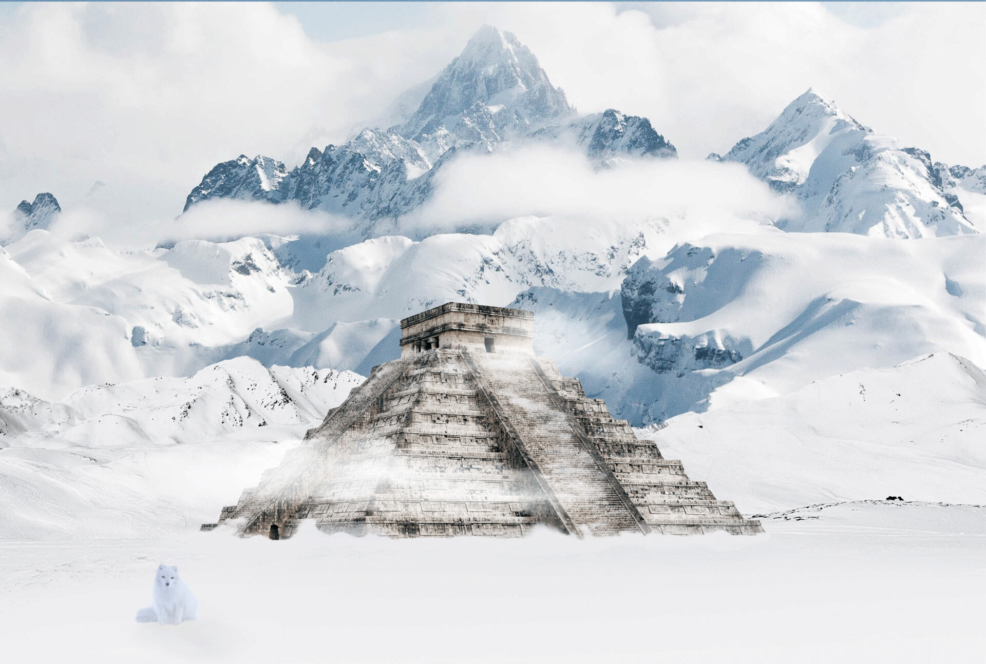 ArtStation - Mayan temple in the snow