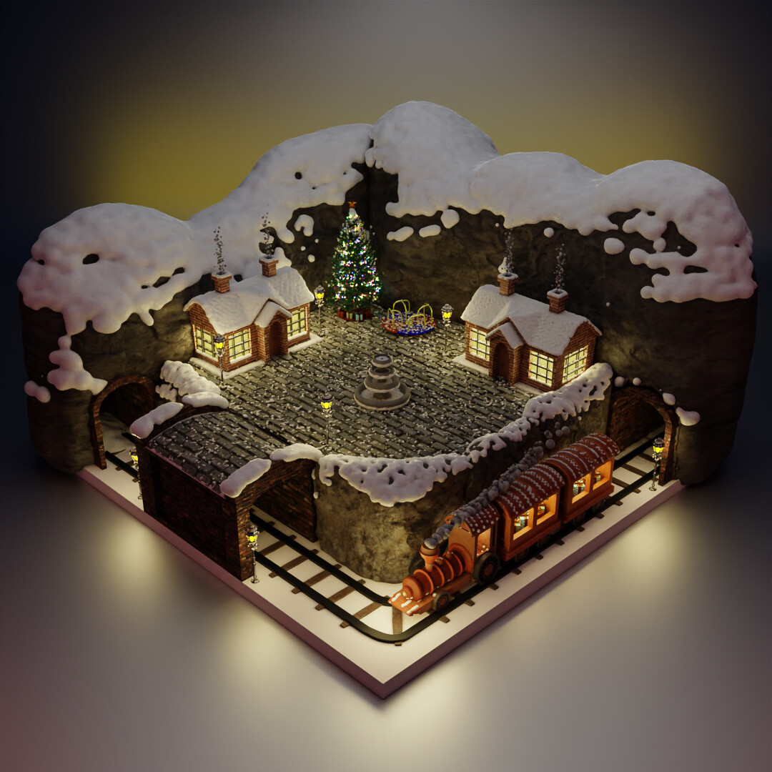 ArtStation - Christmas Isometric 3D Environment