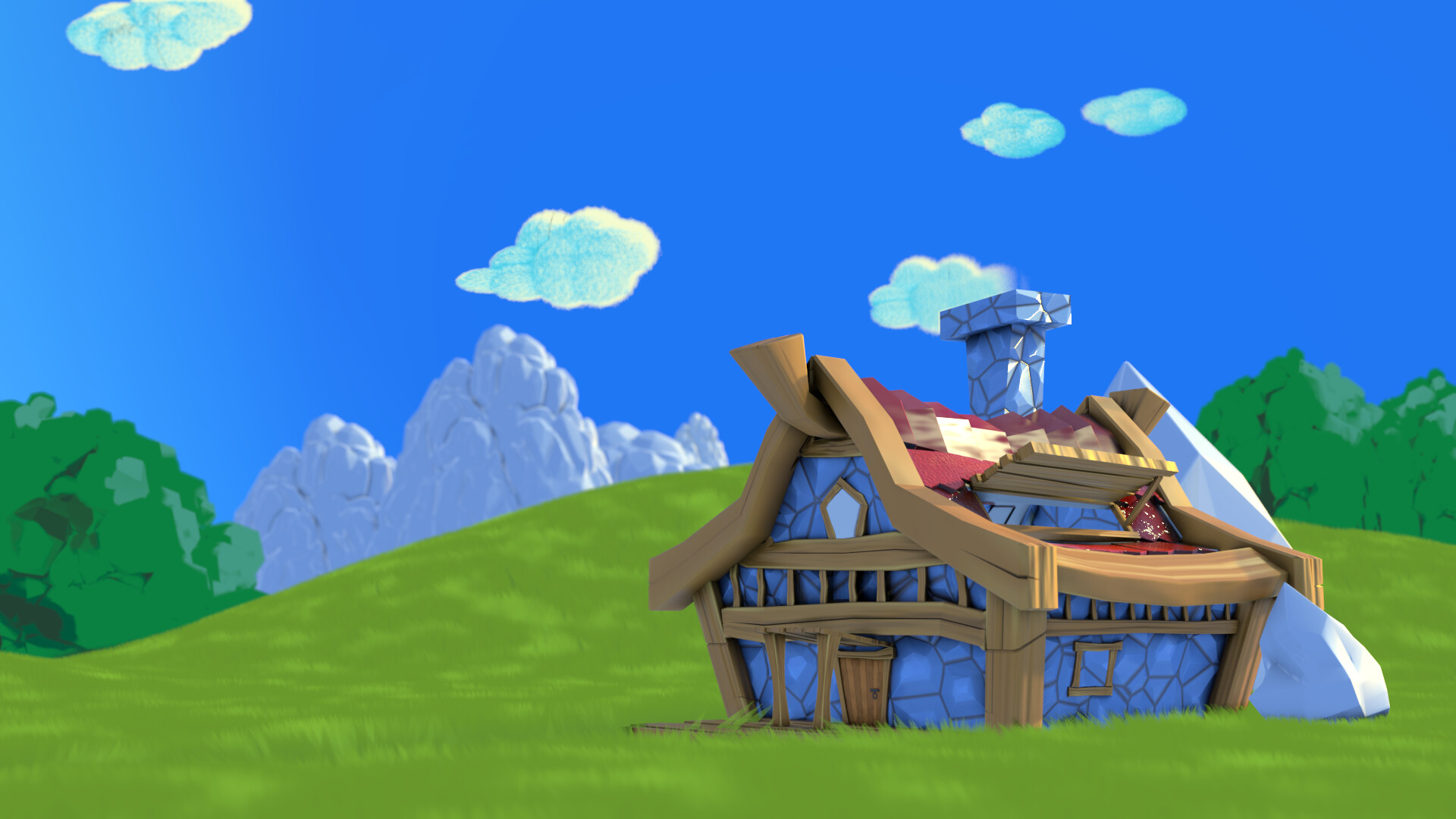 ArtStation - Quiet cartoon house