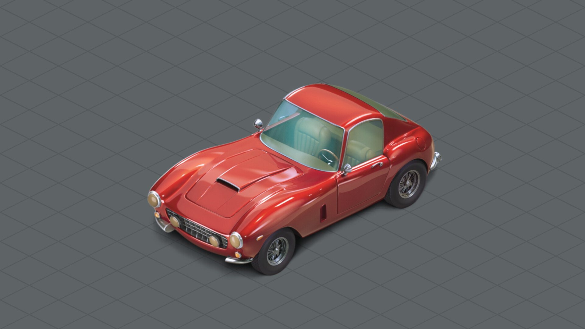 ArtStation - Ferrari Berlinetta - Isometric Car Sprite