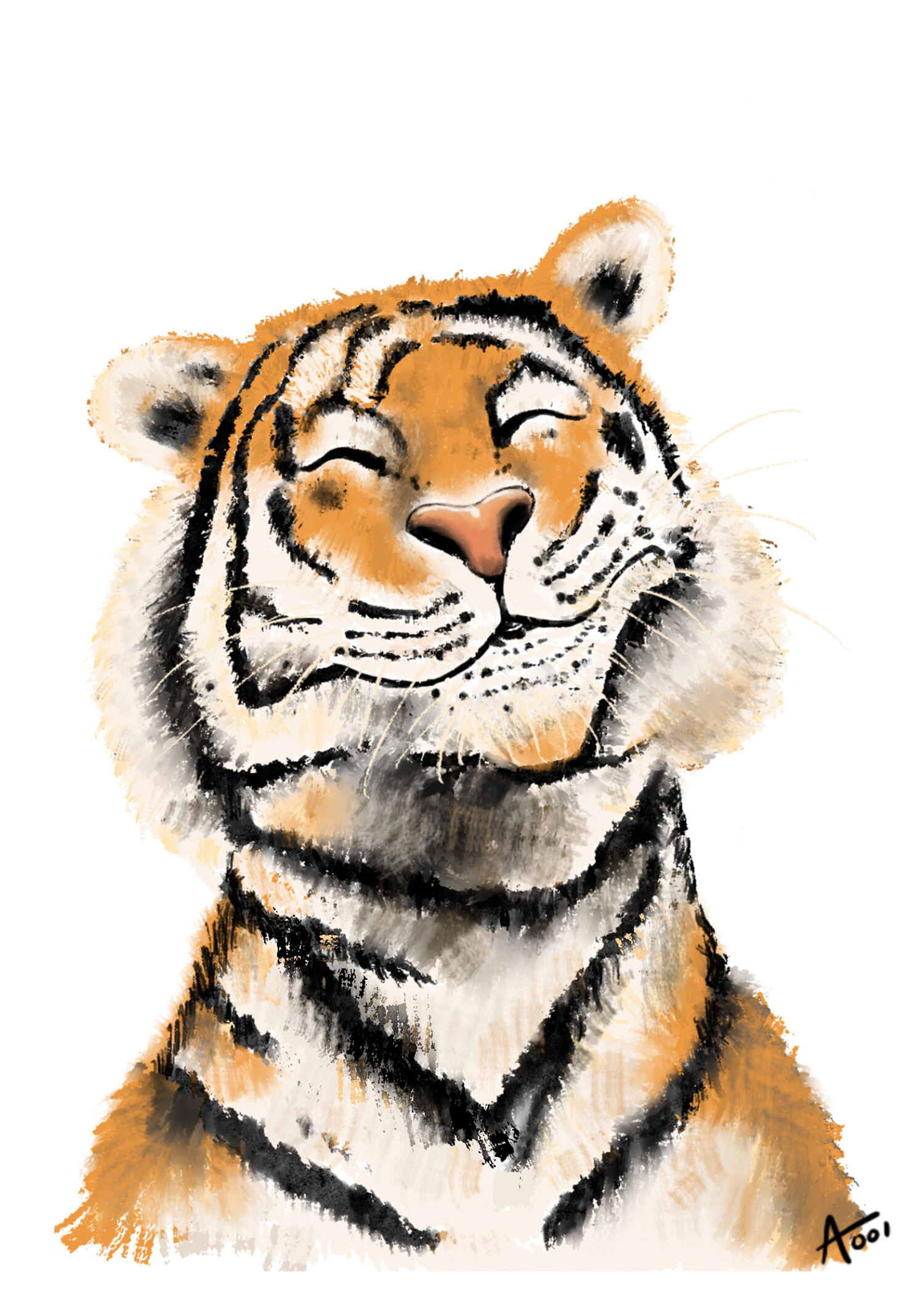 Smiling Tiger Drawing