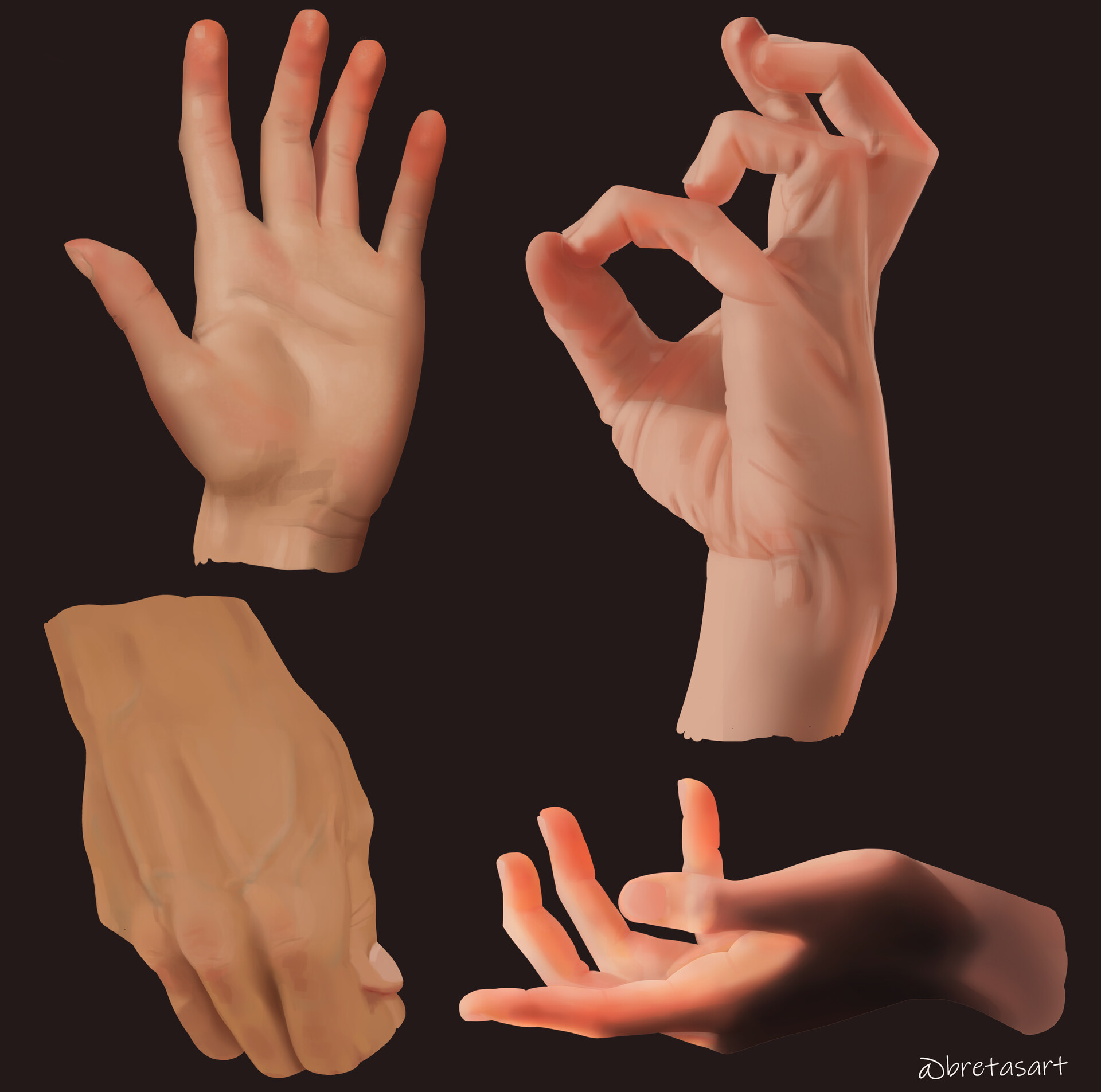 ArtStation - Hands painting study