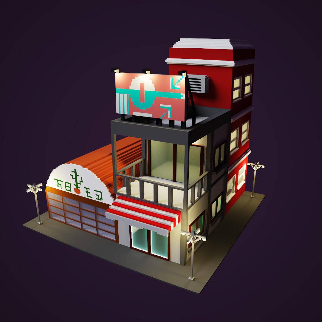 ArtStation - My first voxel building