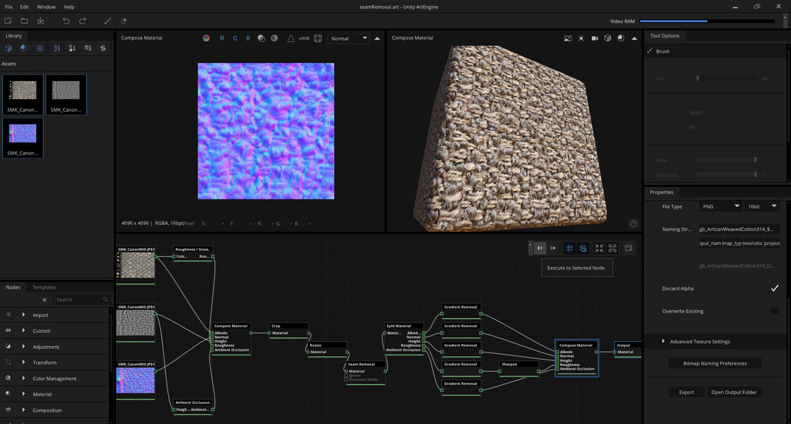 Grzegorz Baran - ArtisanWeavedCotton - Photometric Stereo based PBR Material