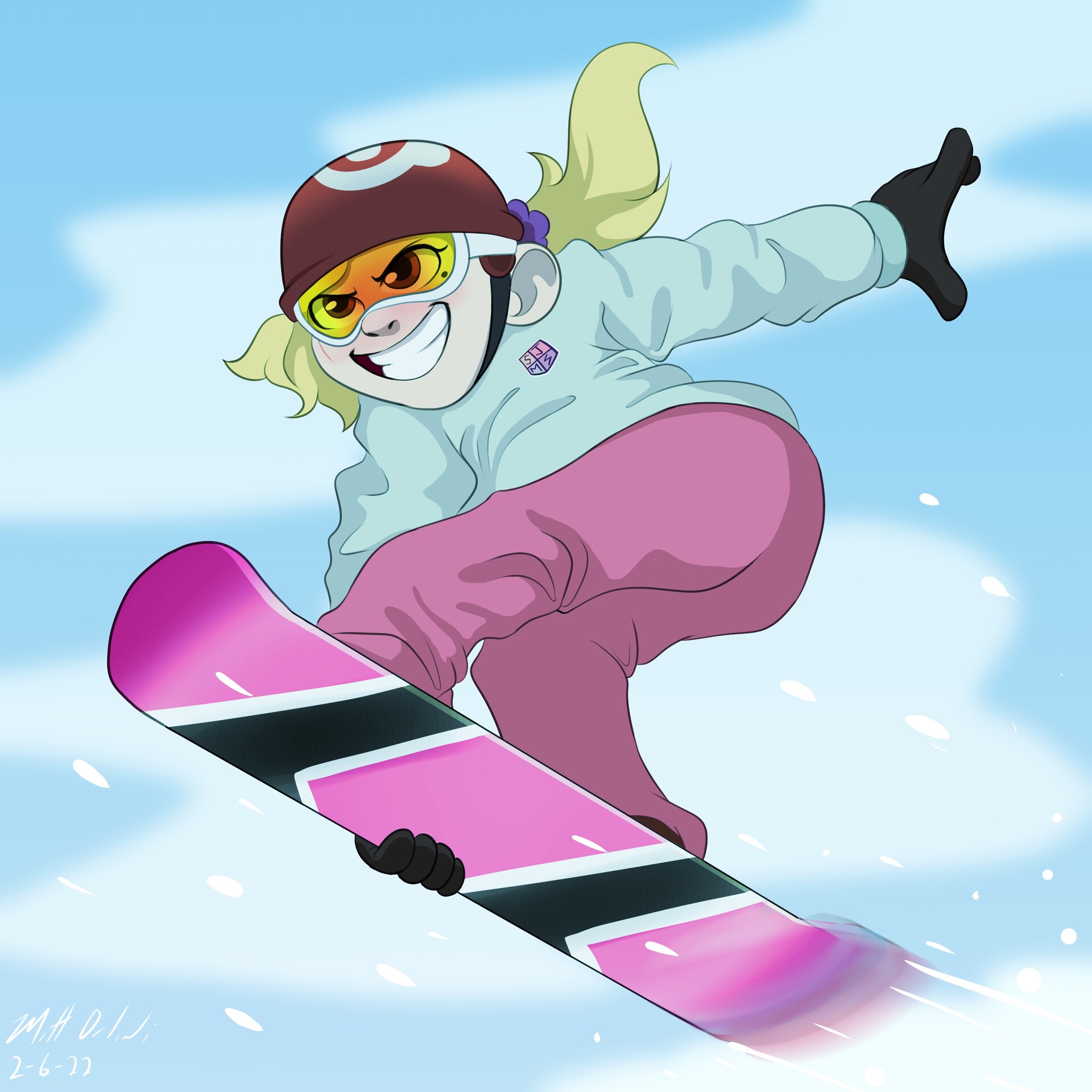 Olympic Snowboard Cartoon