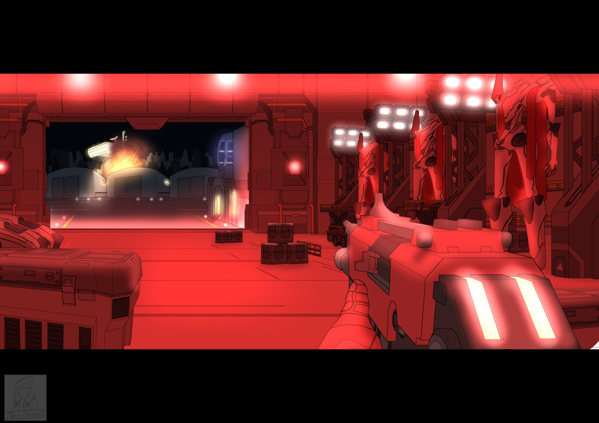 ArtStation - Attack on the mech base (incomplete)