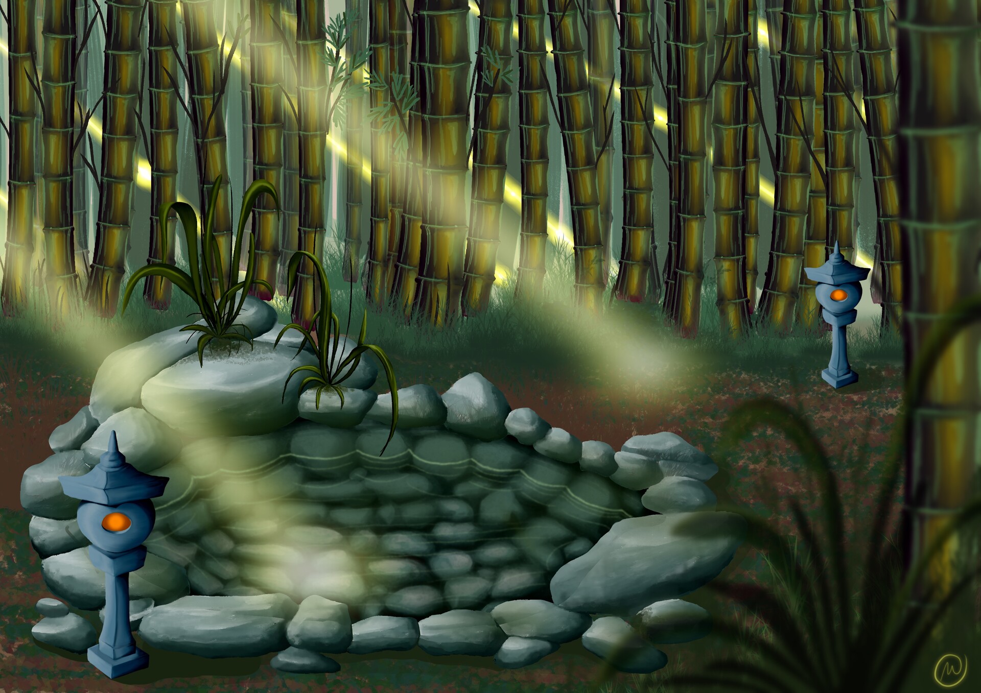ArtStation - Natural onsen