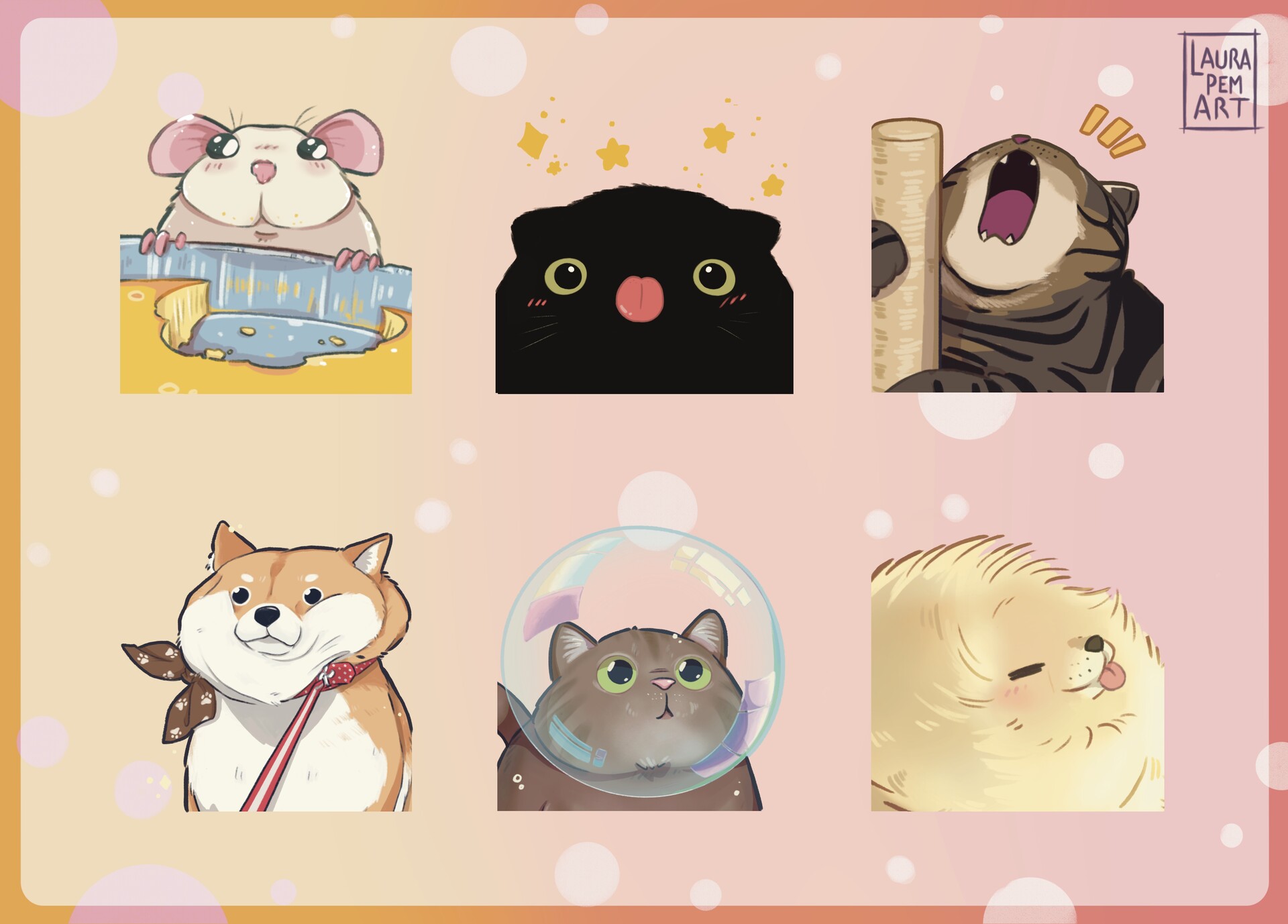 ArtStation - Cute emote twitch pack