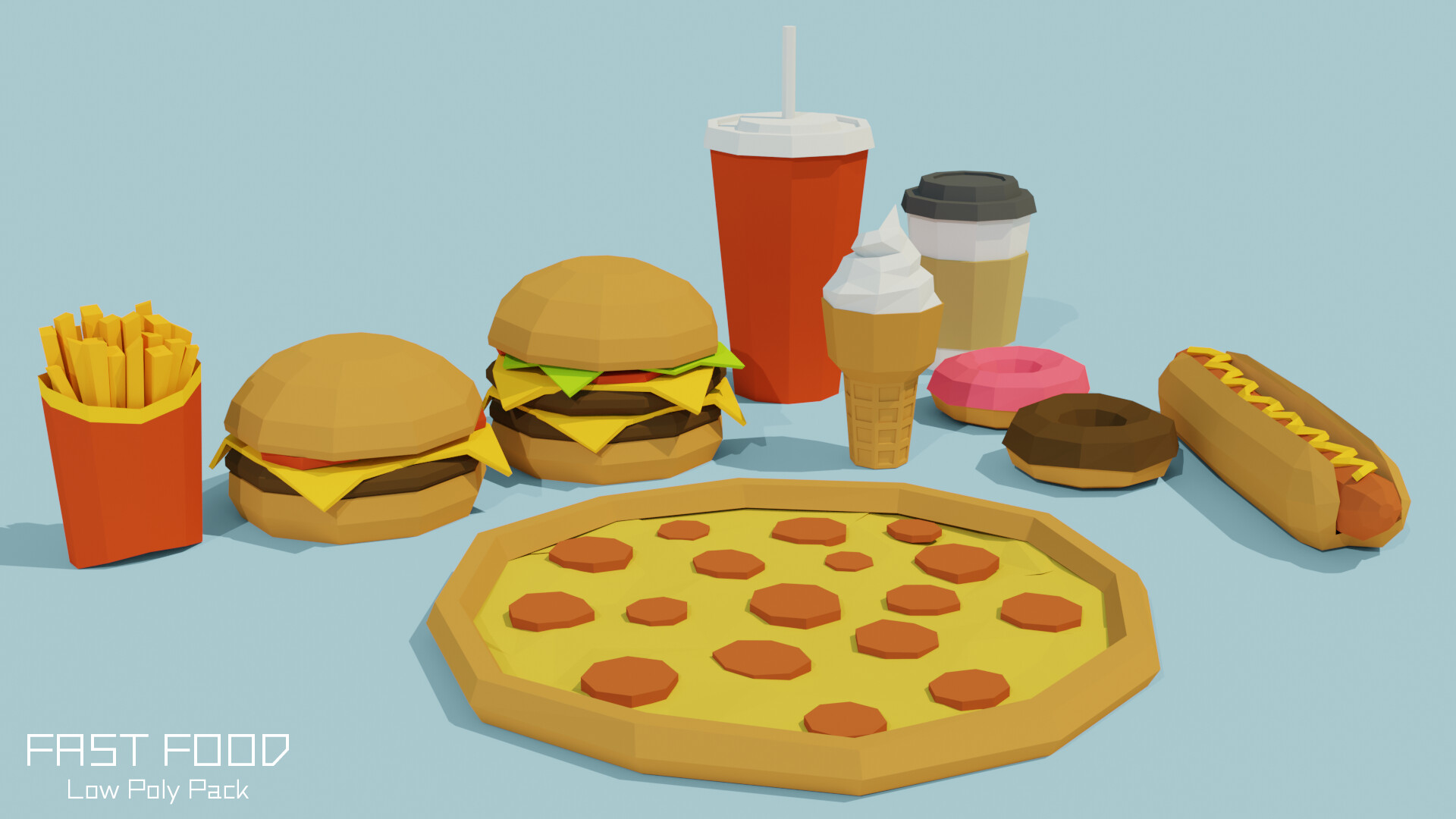 ArtStation - Fast Food LowPoly Pack