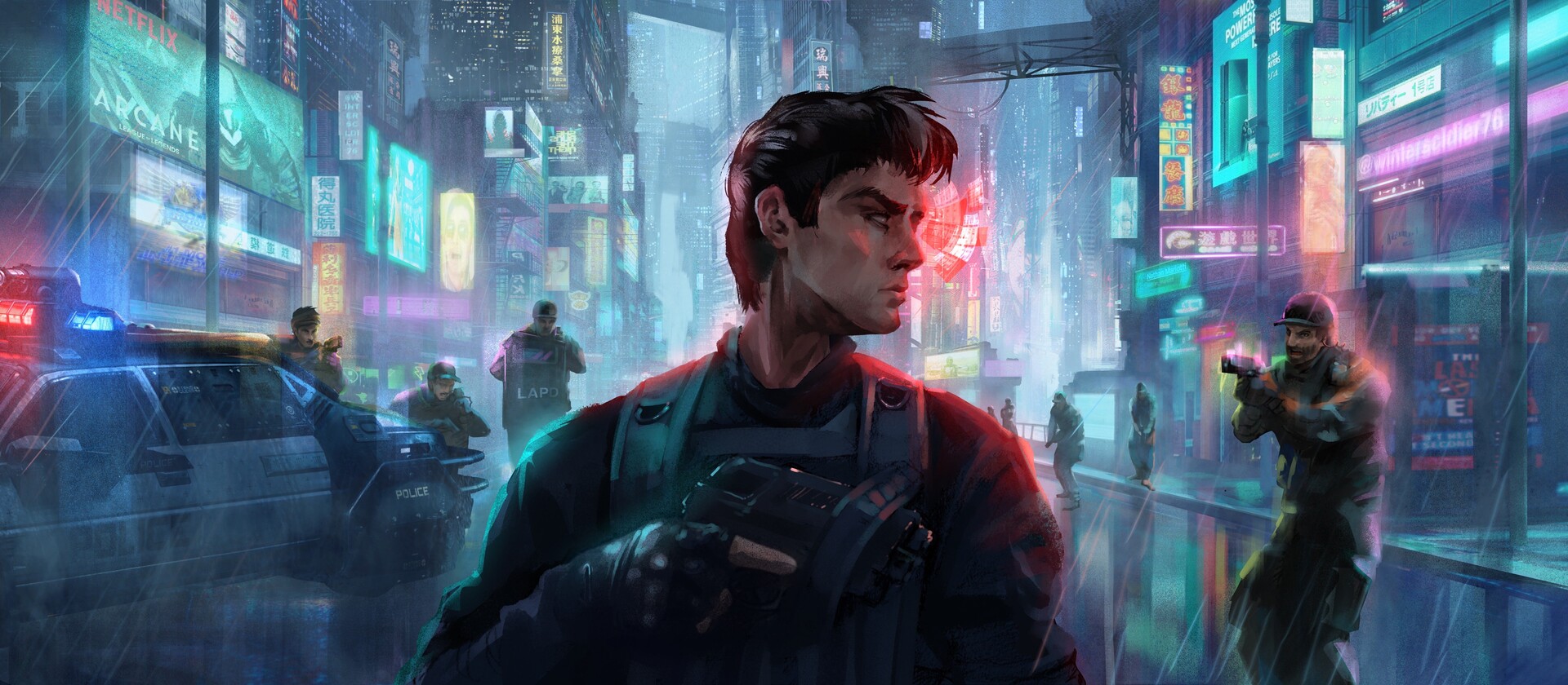ArtStation - cyberpunk character illustration