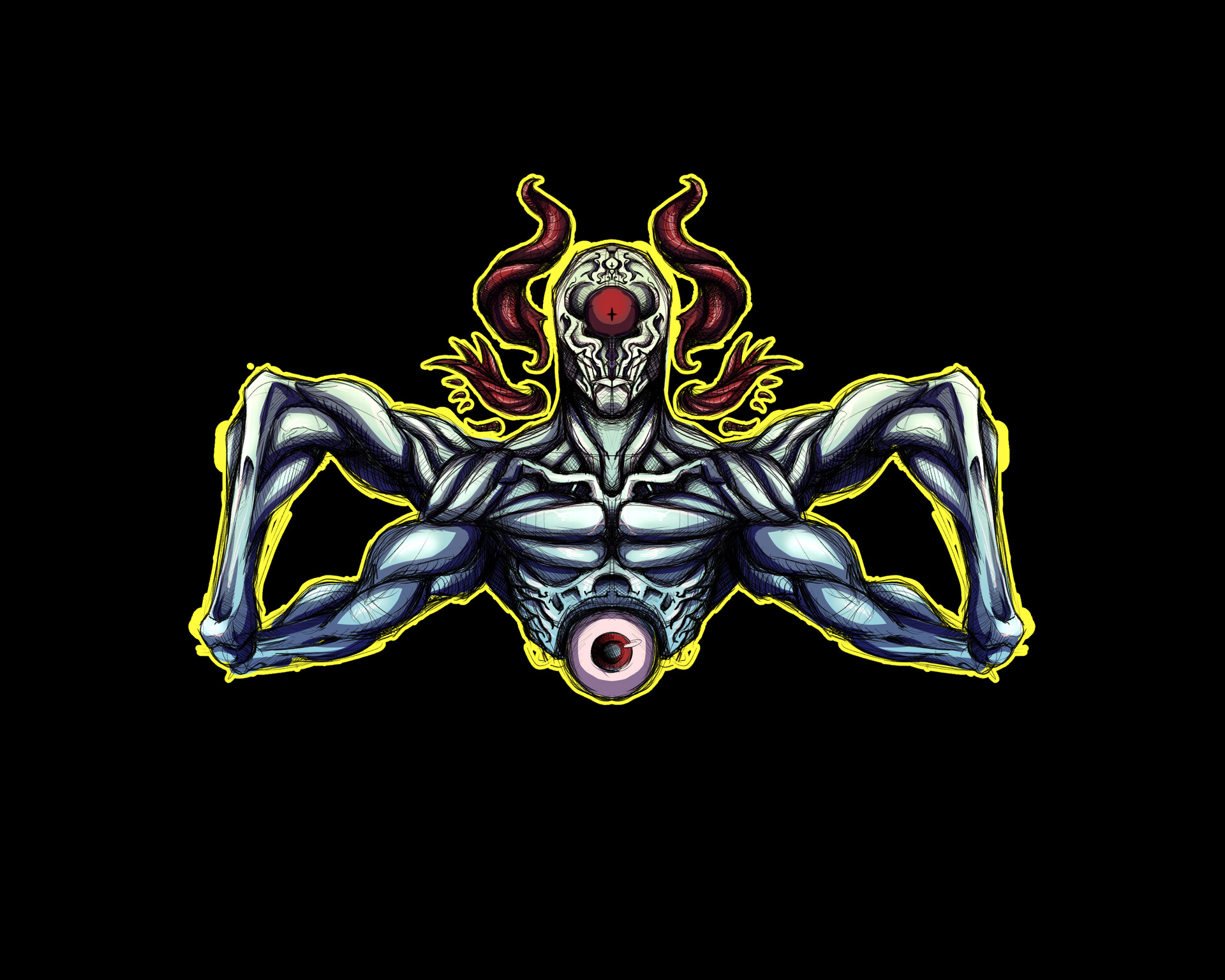 ArtStation - Demonic Sticker Design