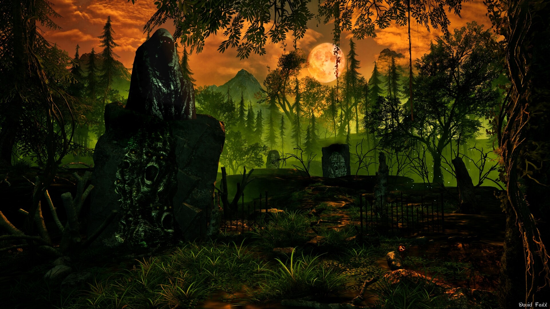 ArtStation - Haunted stones forest