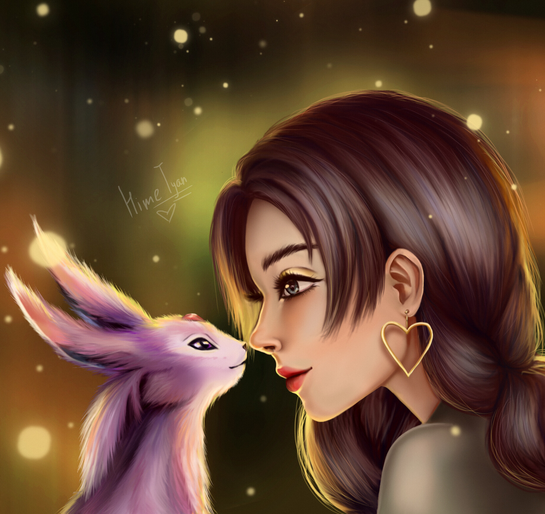 ArtStation - Girl with pokemon