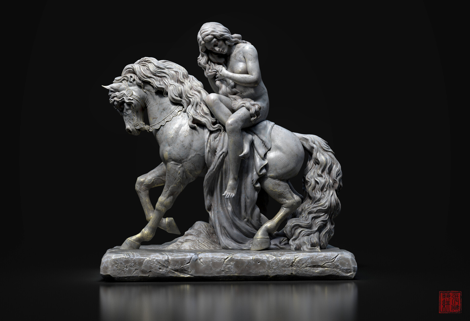 ArtStation - Lady Godiva on horseback