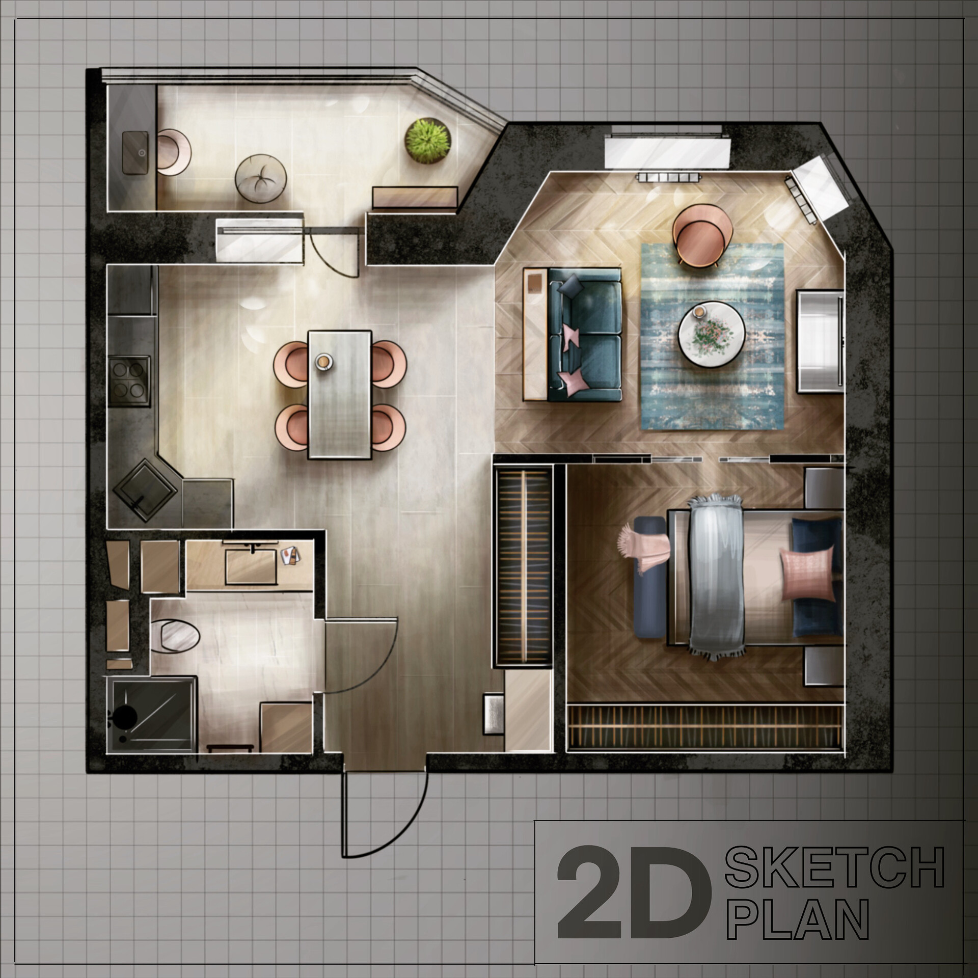 ArtStation - 2D sketch plan