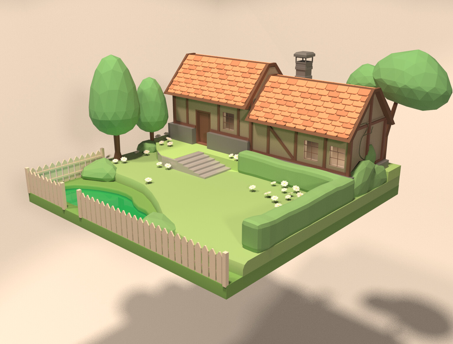 ArtStation - Low Poly Cottage