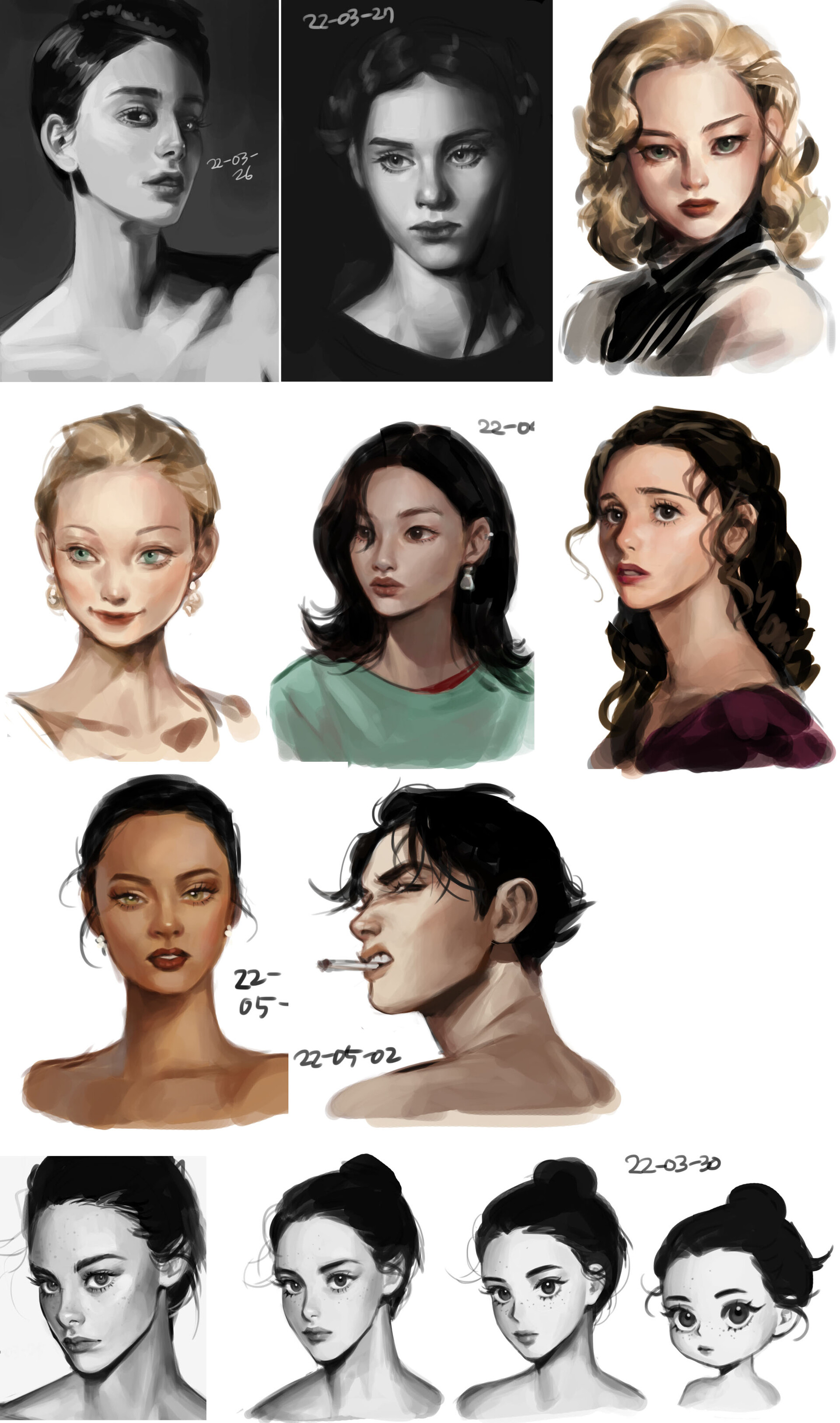 ArtStation - Facial Study (220326~220502)