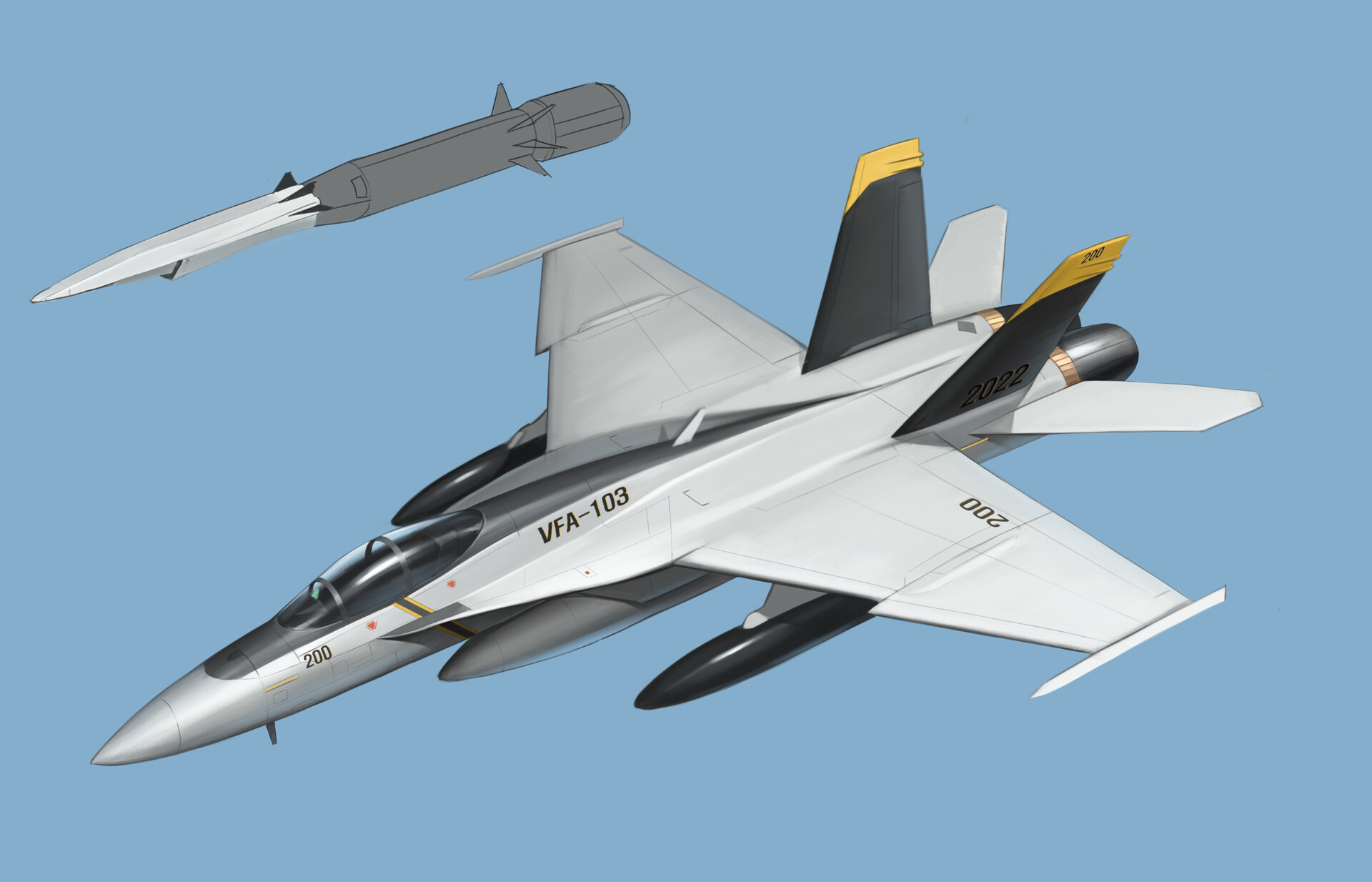 F 18 Side View